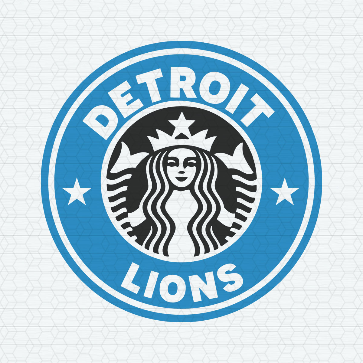 Retro Detroit Lions Starbucks Logo SVG | Inspire Uplift