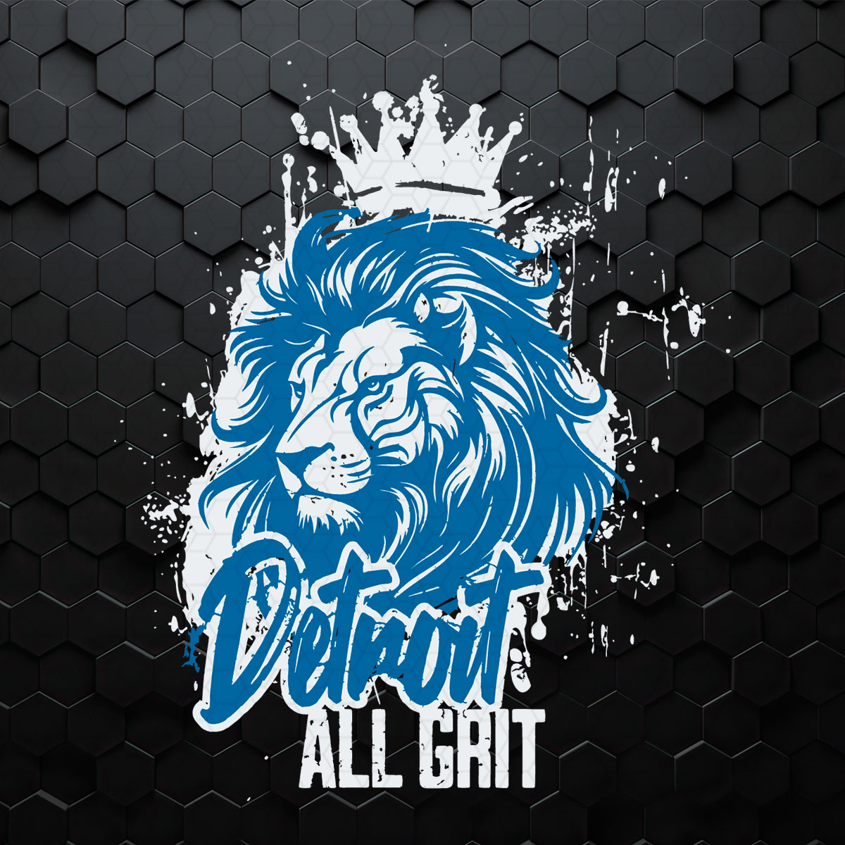 Detroit All Grit Lion Logo SVG - Inspire Uplift