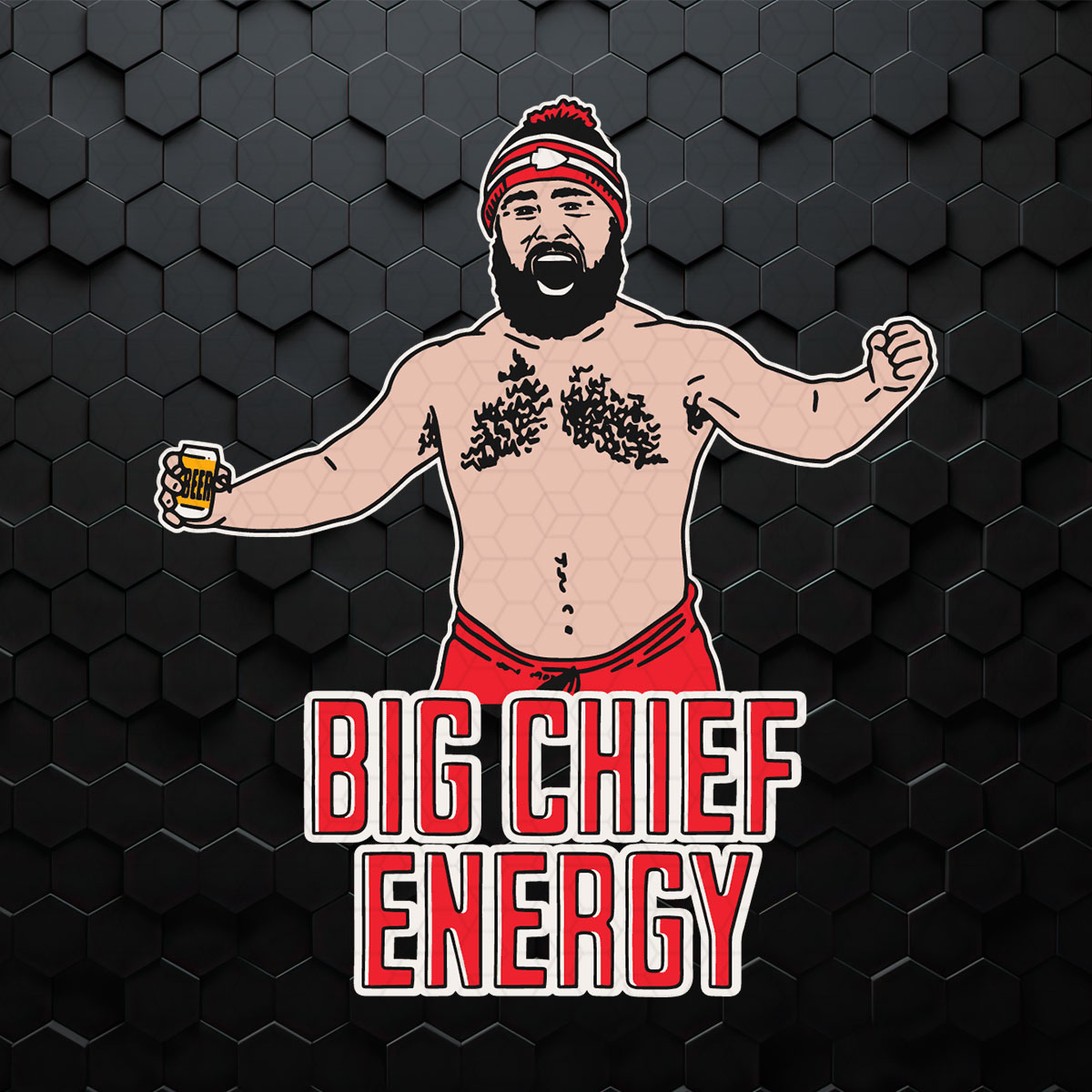 Big Chief Energy Jason Kelce Shirtless SVG | Inspire Uplift