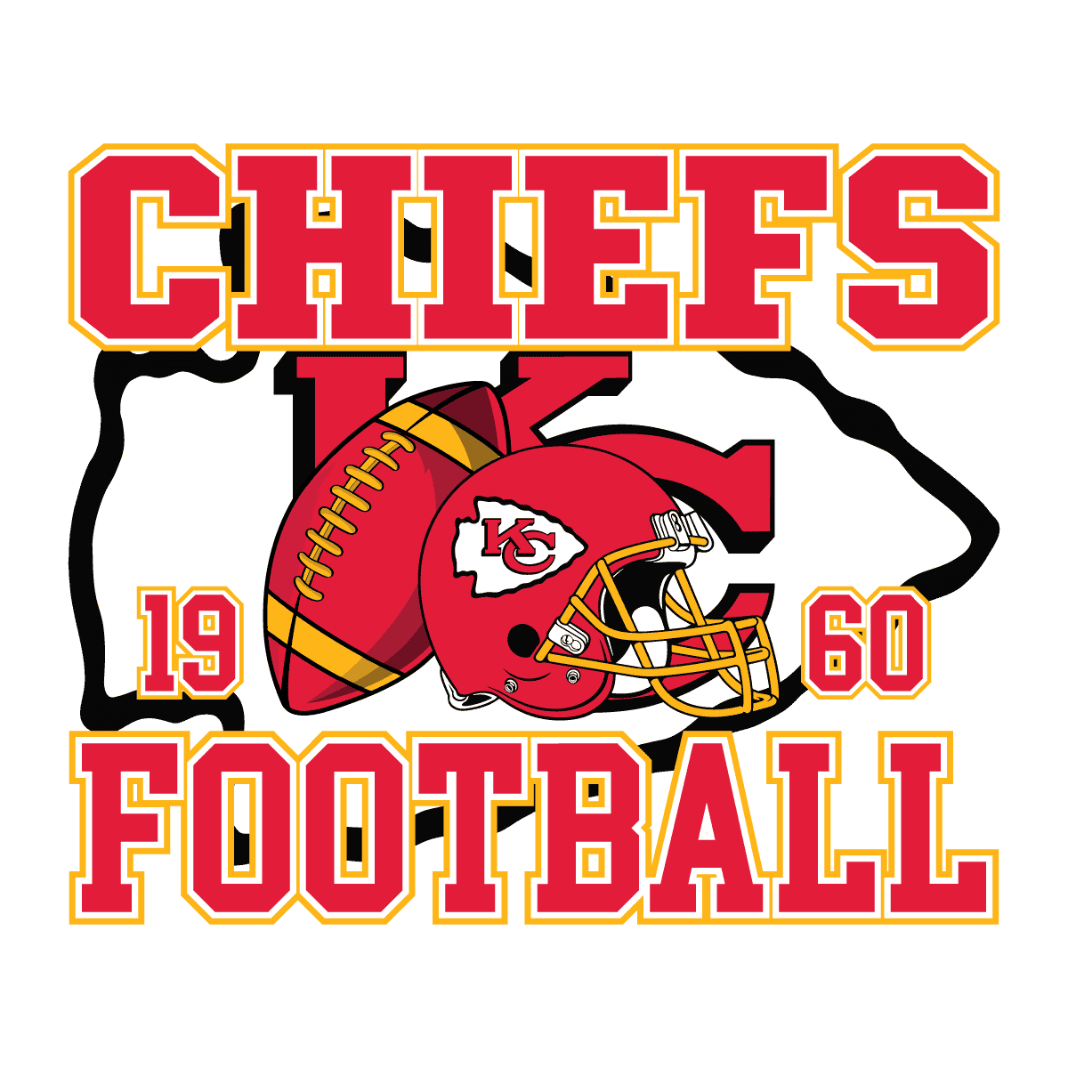 Vintage Chiefs Football Helmet SVG Digital Download | Inspire Uplift