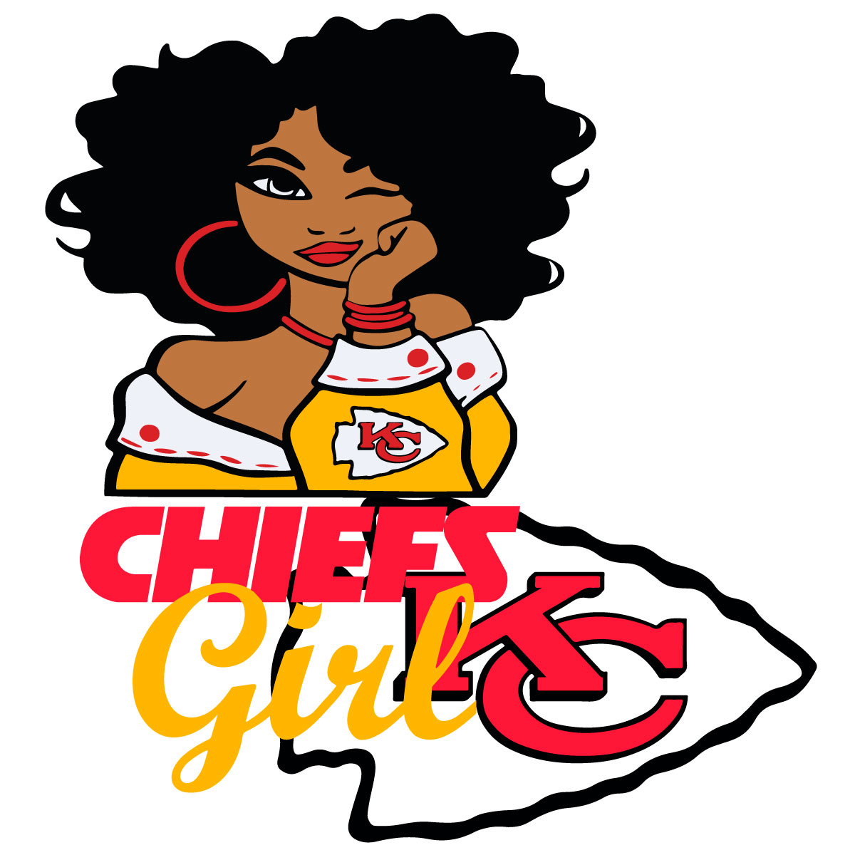 Chiefs Girl SVG - Kansas City NFL Team Design | Inspire Uplift