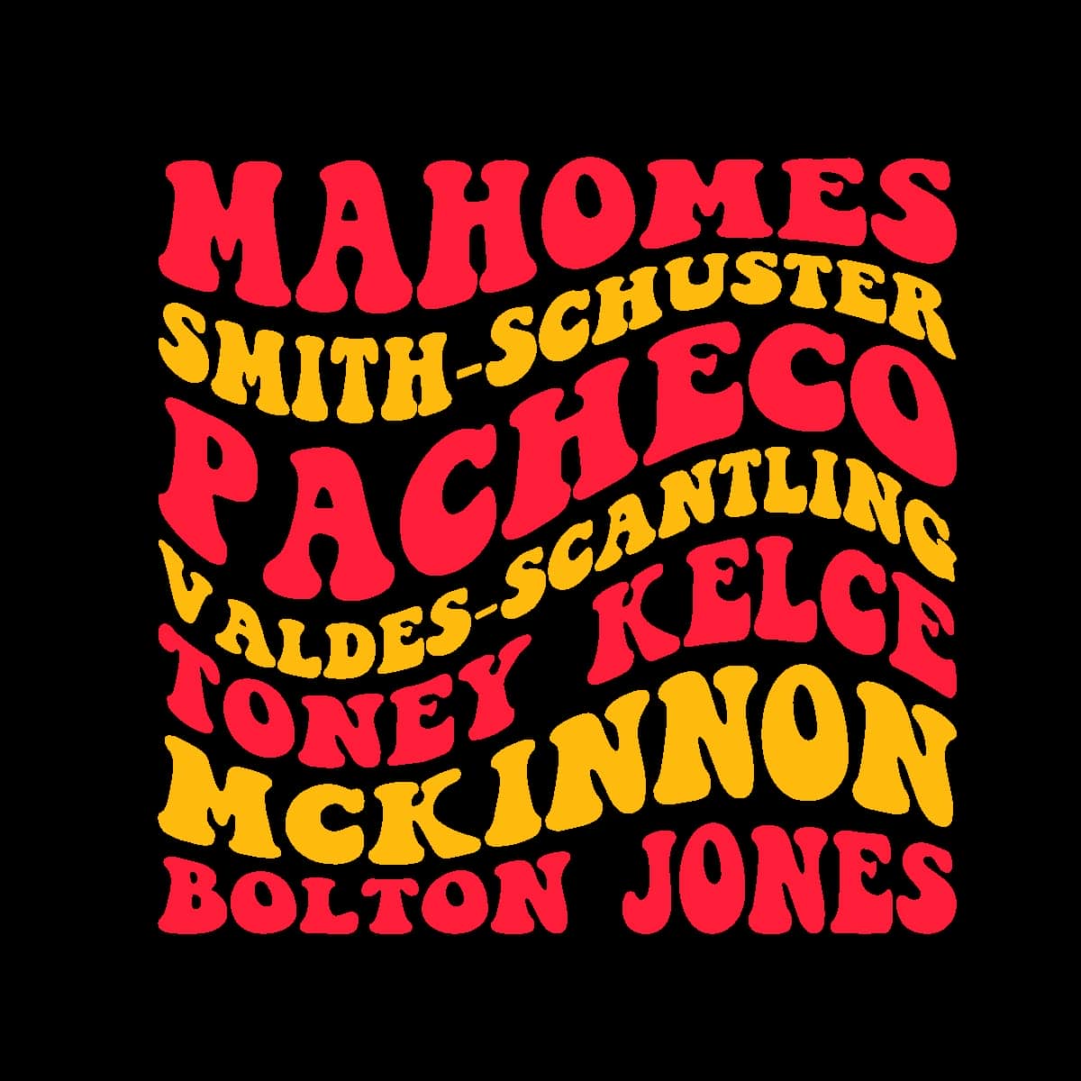 Kansas City Chiefs Football Player Names SVG Cutting Files | Inspire Uplift