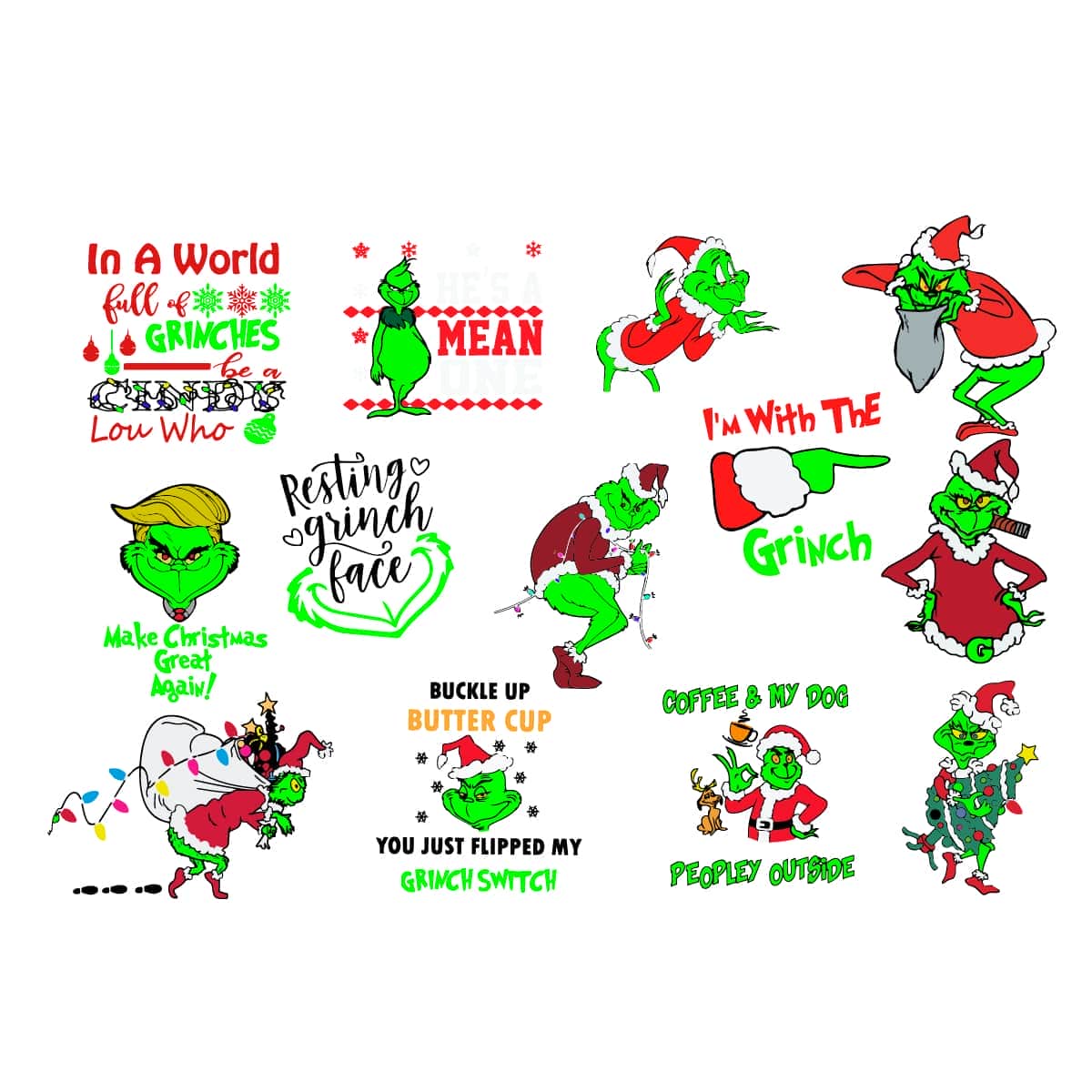 Christmas Grinch Bundle SVG Grinch Bundle SVG Grinch Santa C | Inspire ...