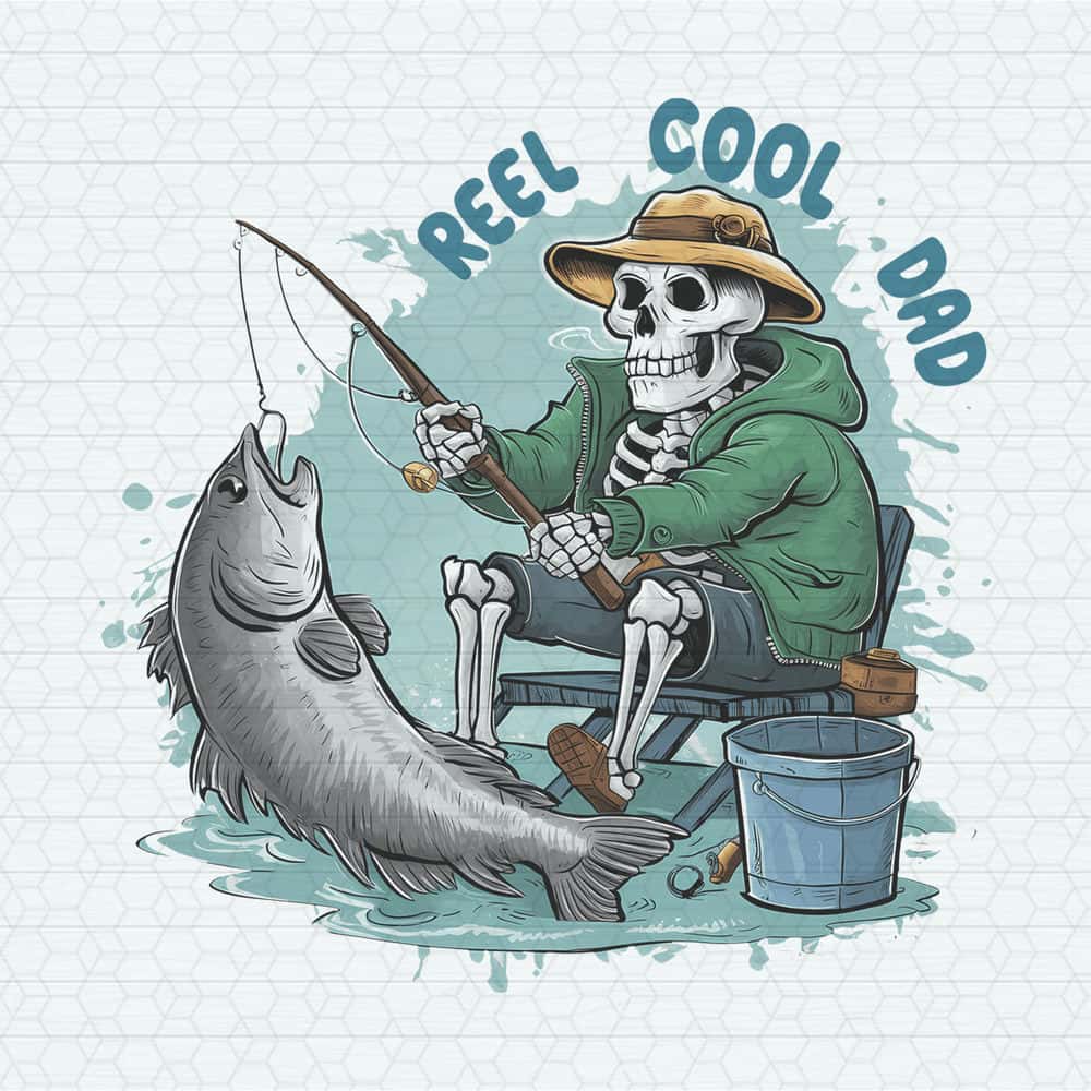 Fishman Reel Cool Dad Skeleton PNG - Inspire Uplift