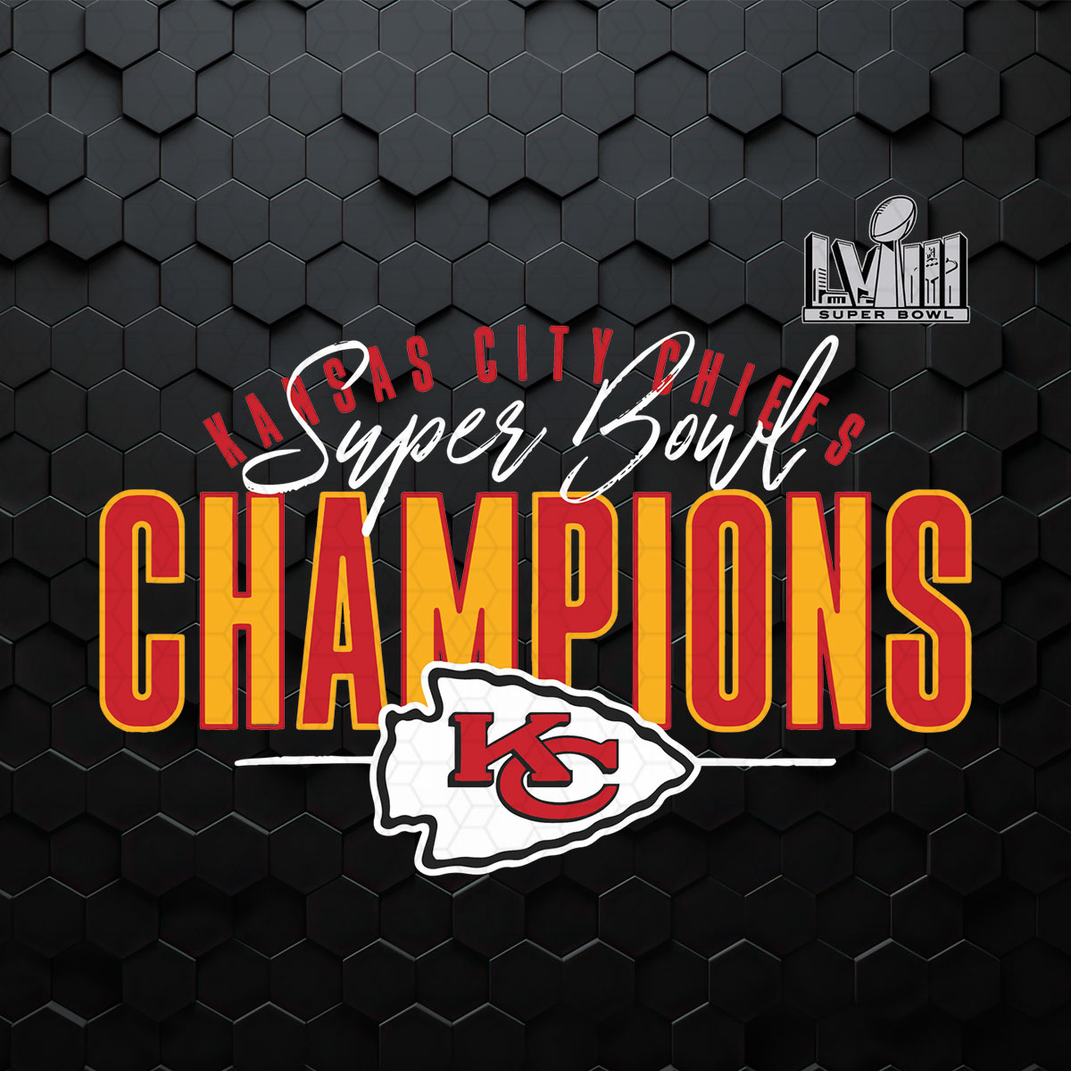 Kansas City Chiefs Super Bowl Lviii Champions Logo SVG | Inspire Uplift