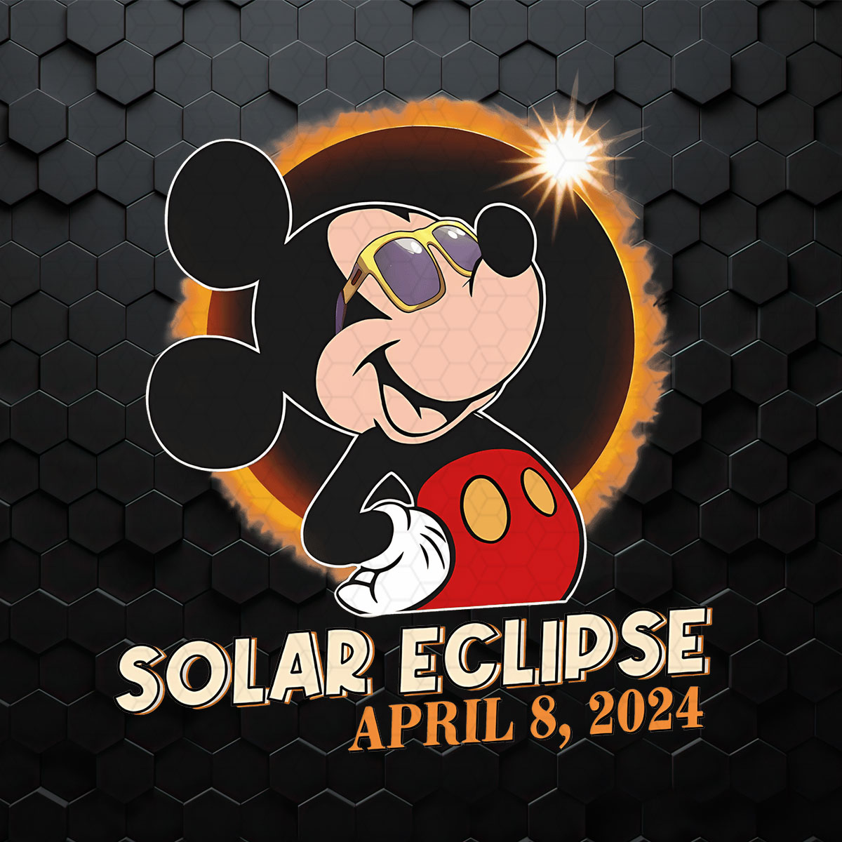 Mickey Total Solar Eclipse 2024 PNG | Inspire Uplift
