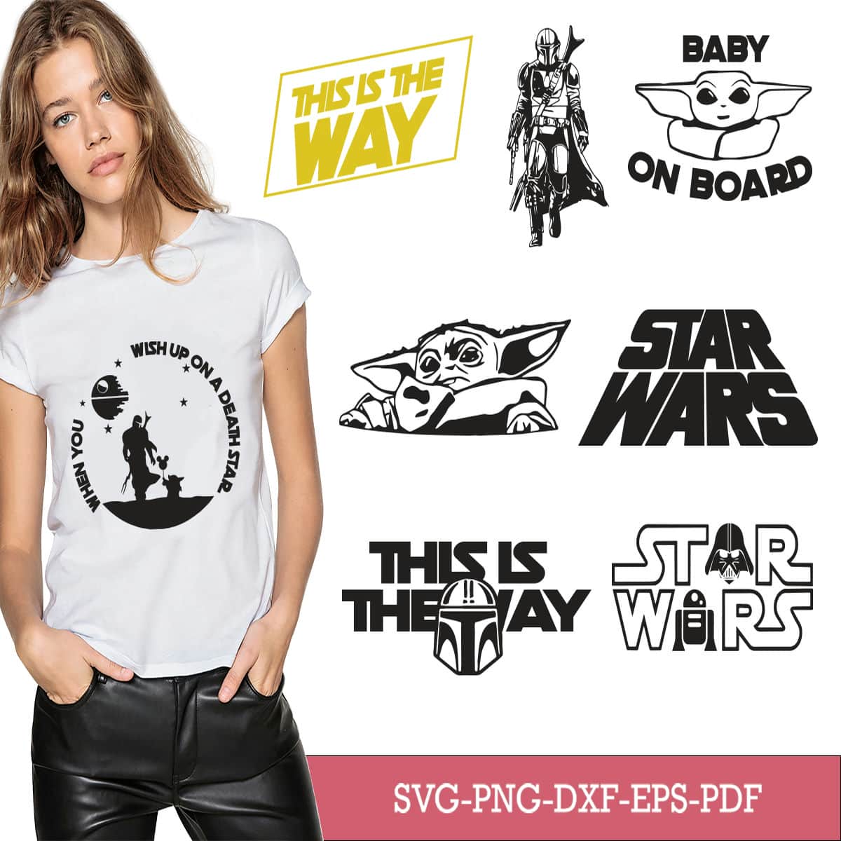 8 File Star Wars Logo Bundle SVG Baby On Board SVG Baby Yoda | Inspire ...