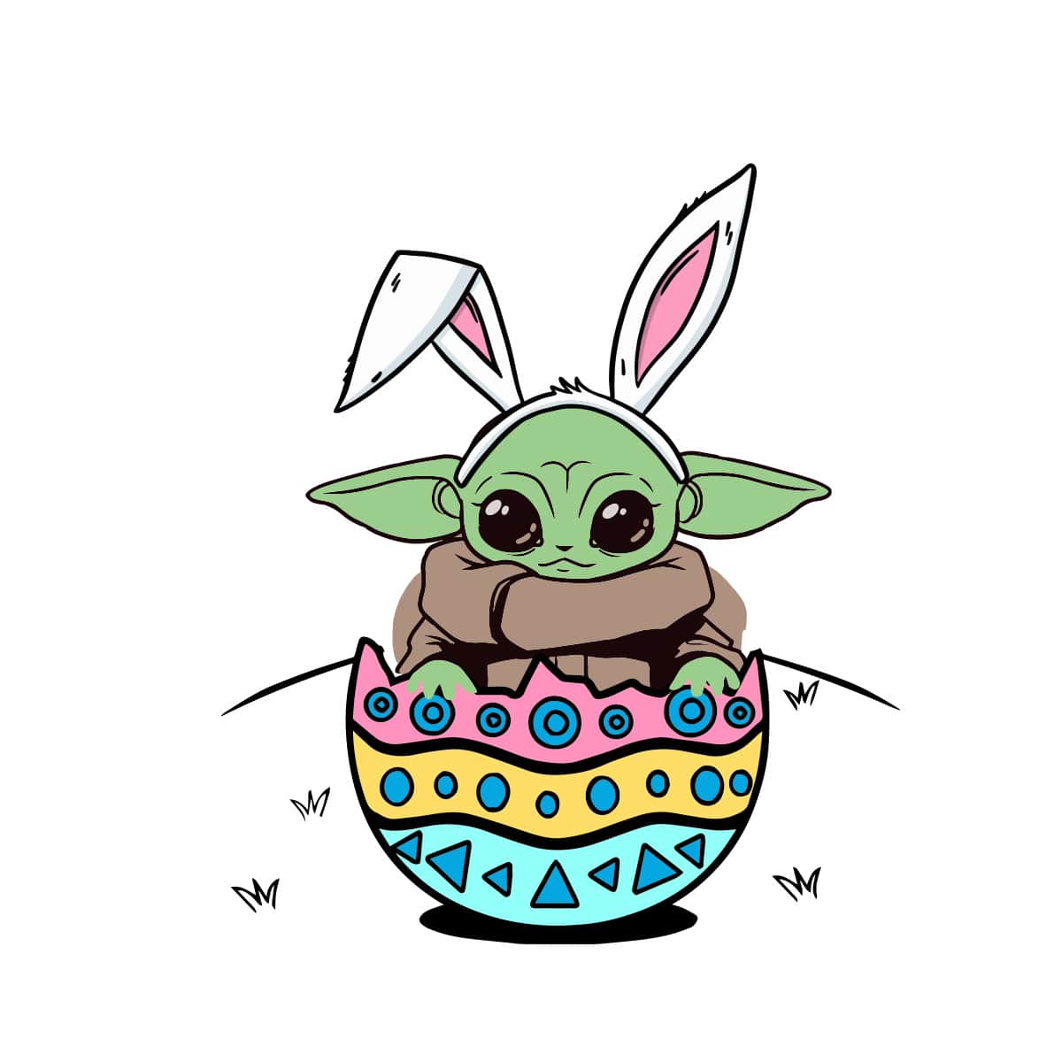 Baby Yoda Easter Egg - Easter Bunny Colored Eggs Gifts Happy | Inspire ...