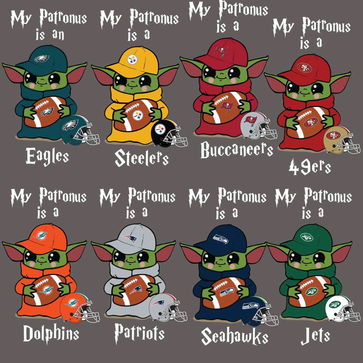 Baby Yoda My Patronus Is An Super Bowl Team Bundle SVG Sunda - Inspire ...