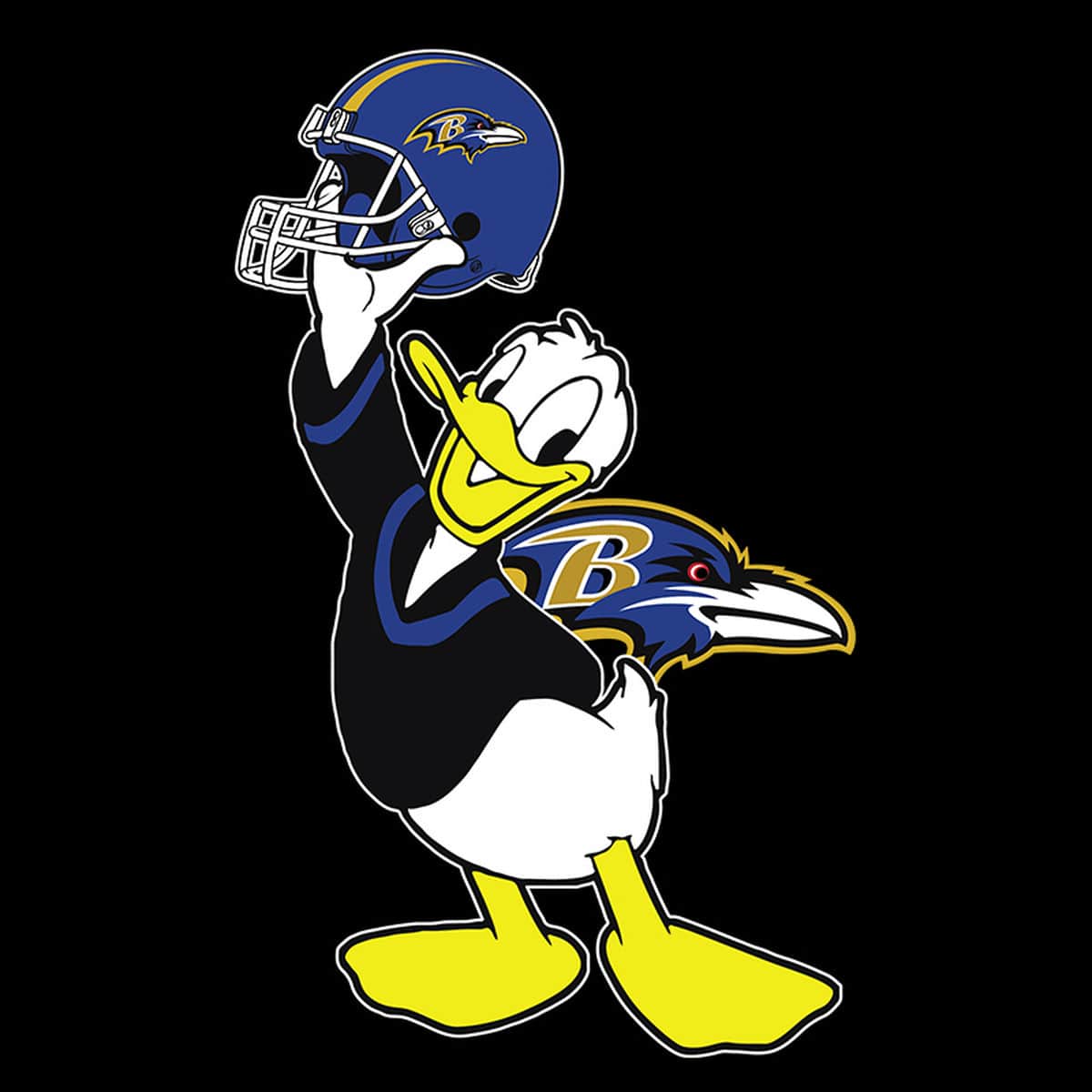 Donald Duck Ravens Football Mascot SVG - Inspire Uplift