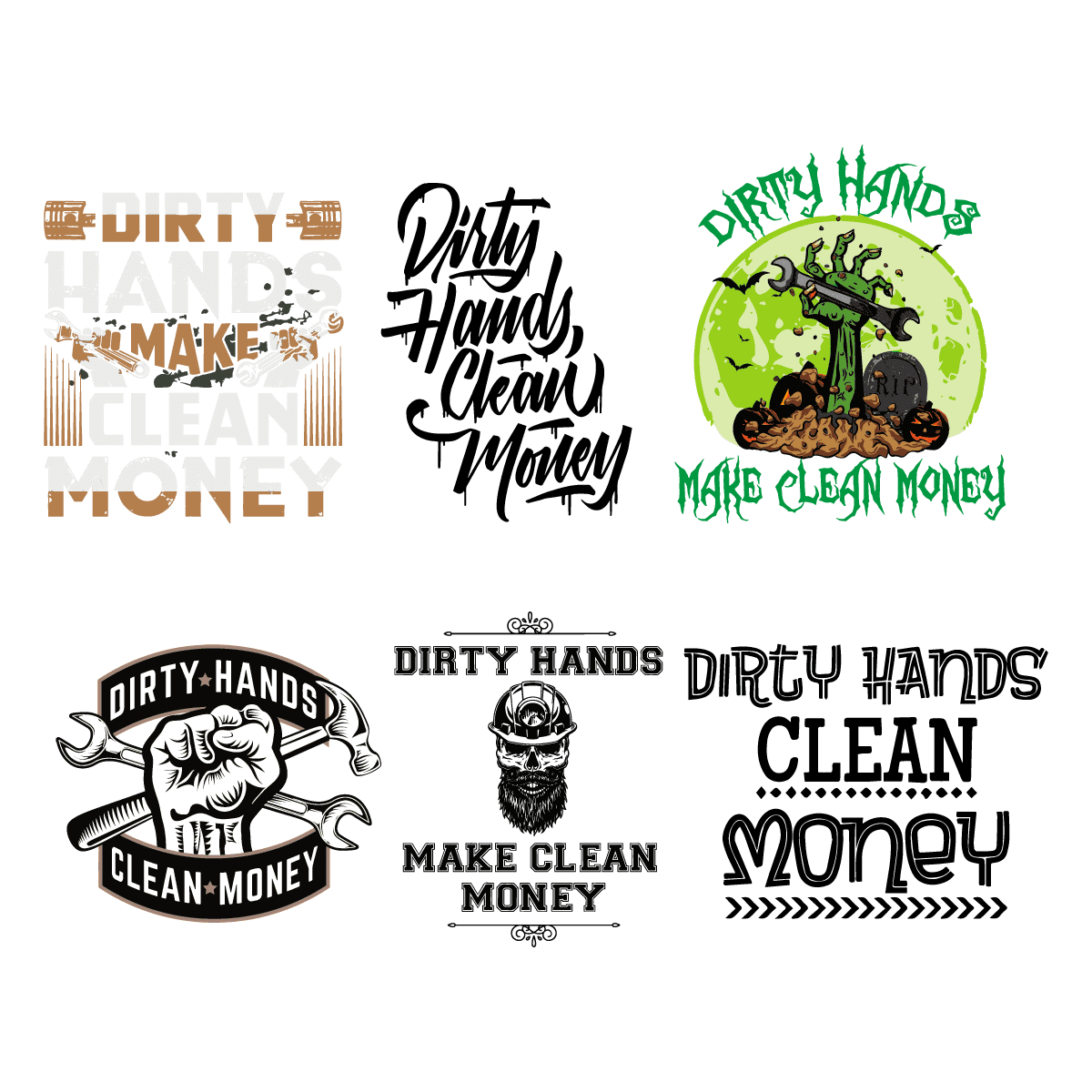 Dirty Hands Clean Money PNG Bundle Download | Inspire Uplift