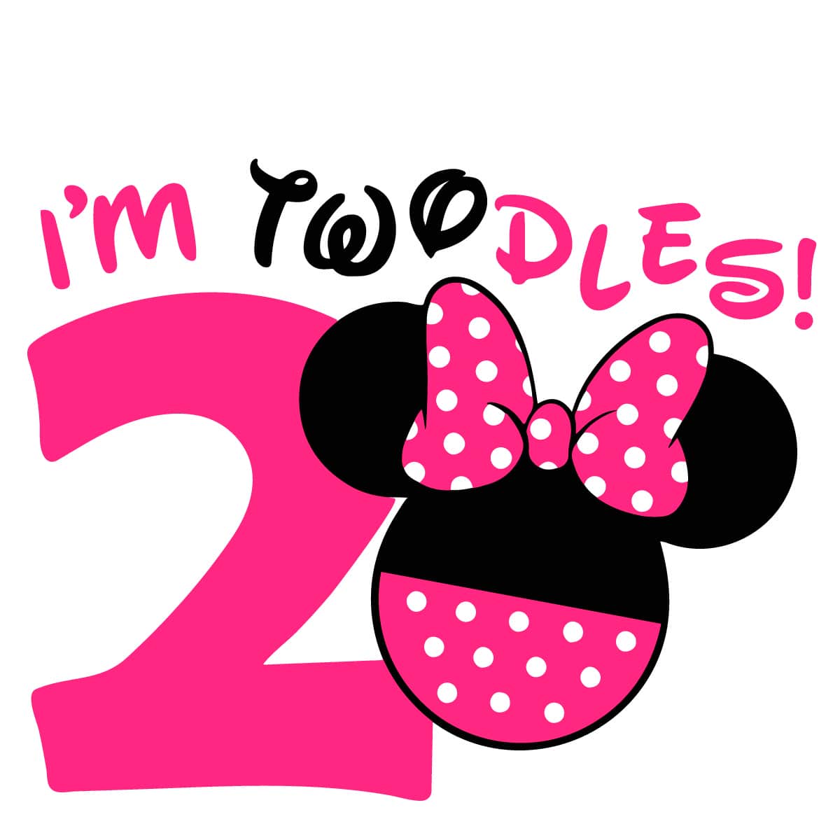 I'm Twodles SVG Birthday SVG Minnie Mouse SVG Second Birthda | Inspire ...