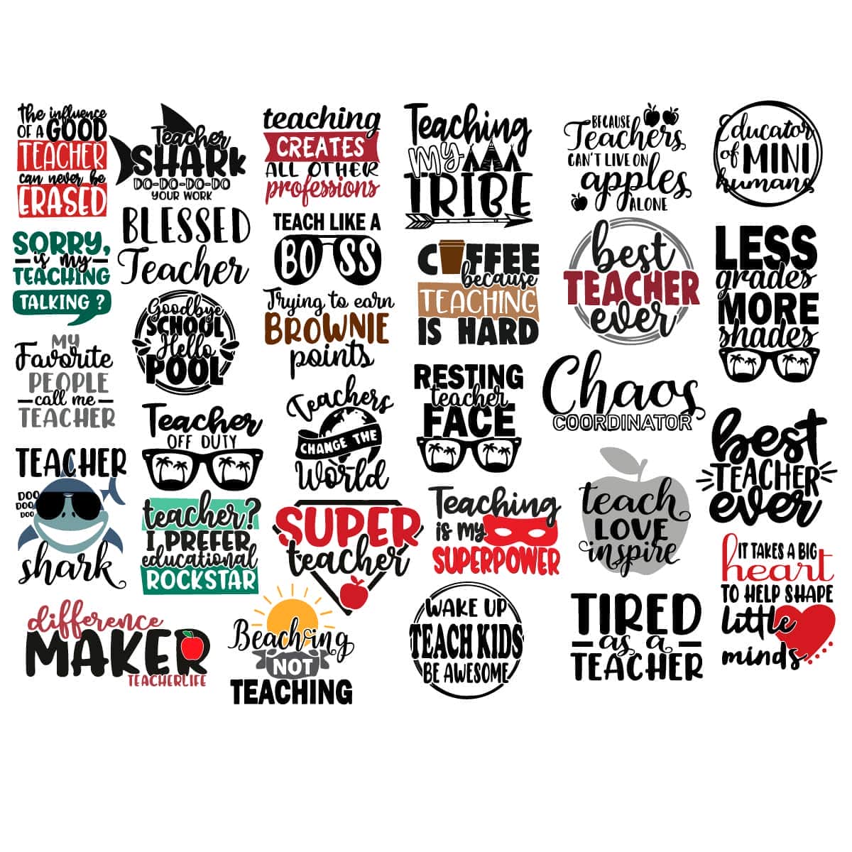 Teacher Best Sayings Bundle SVG PNG Teachers Day SVG Teachin | Inspire ...