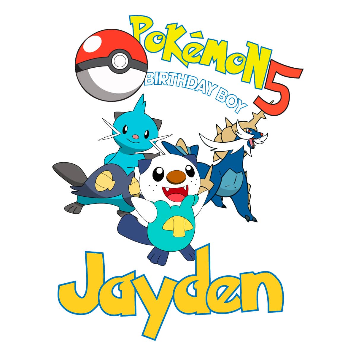 Pokemon 5th Birthday SVG PNG Birthday SVG Pokemon SVG | Inspire Uplift