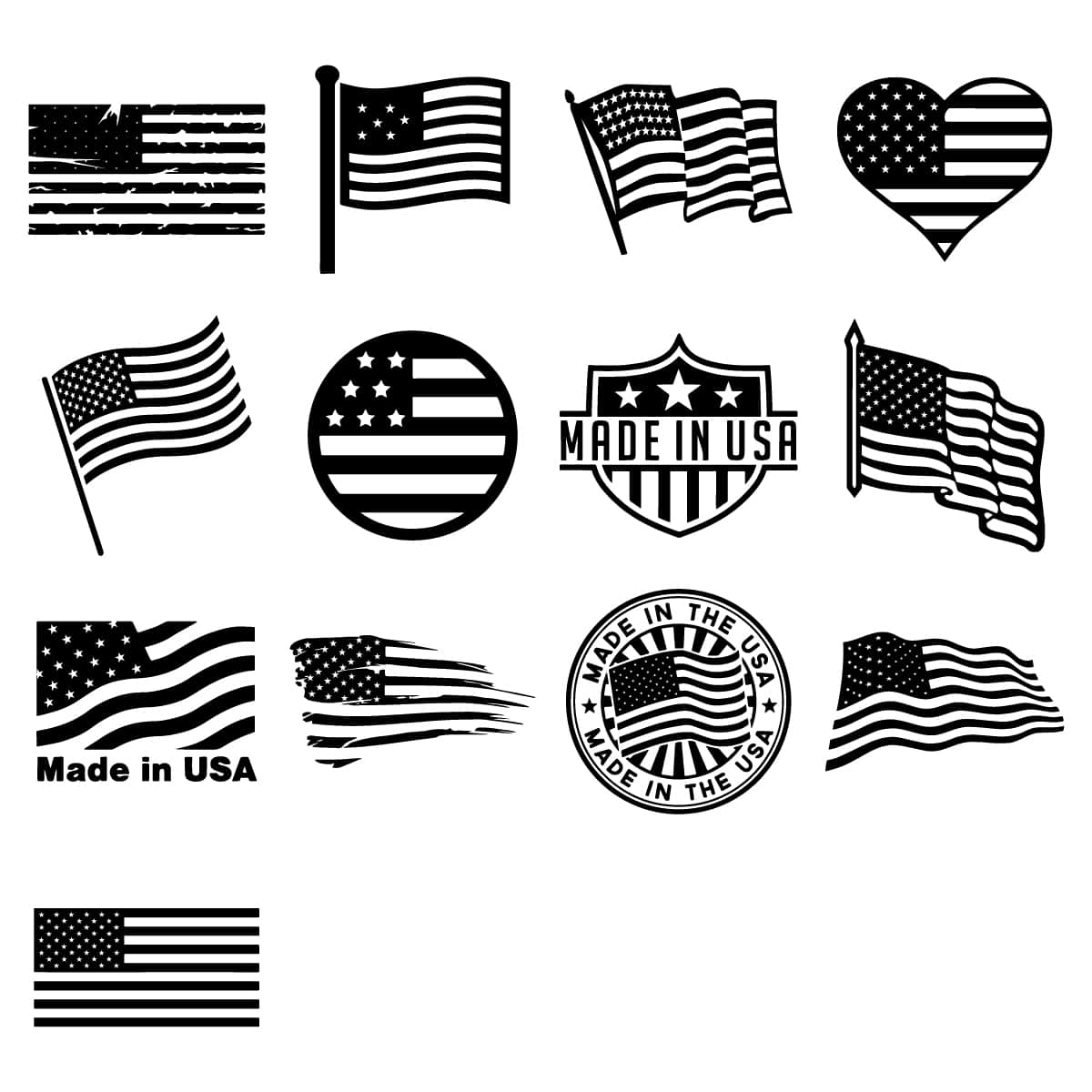 American Flag SVG Vector Bundle Bundle SVG SVG Files SVG Cri | Inspire ...
