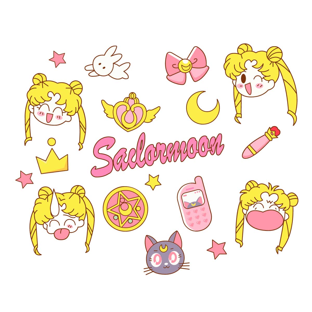 Sailor Moon SVG Bunde Sailor Moon PNG Sailor Moon Stickers S | Inspire ...