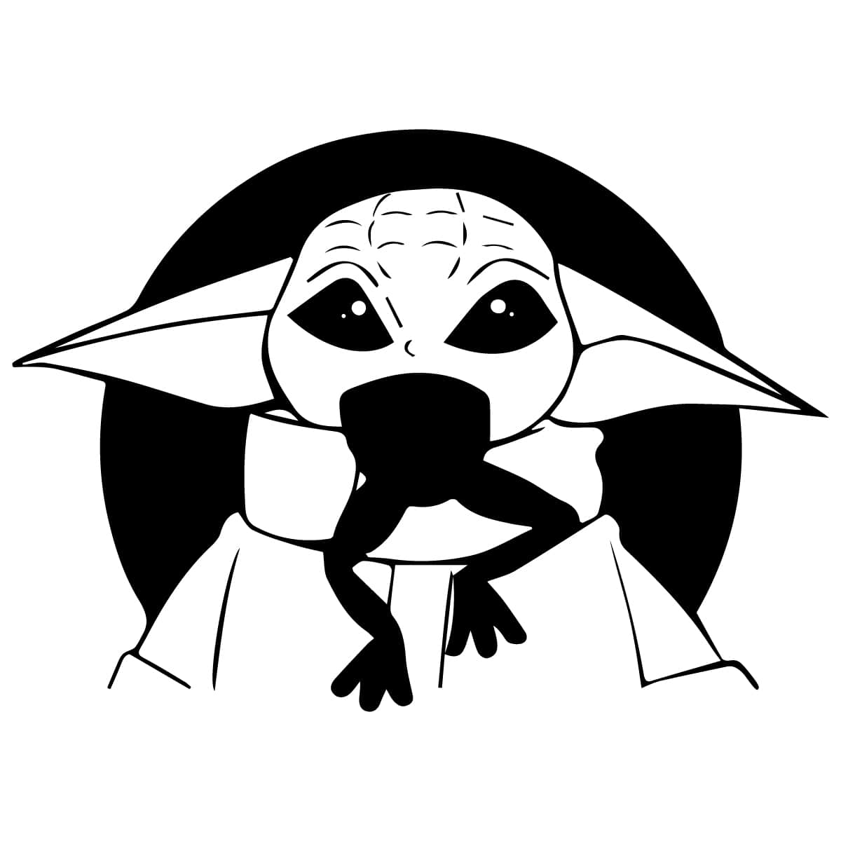 Baby Yoda Eat A Frog SVG PNG Dxf Star Wars The Mandalorian S | Inspire ...