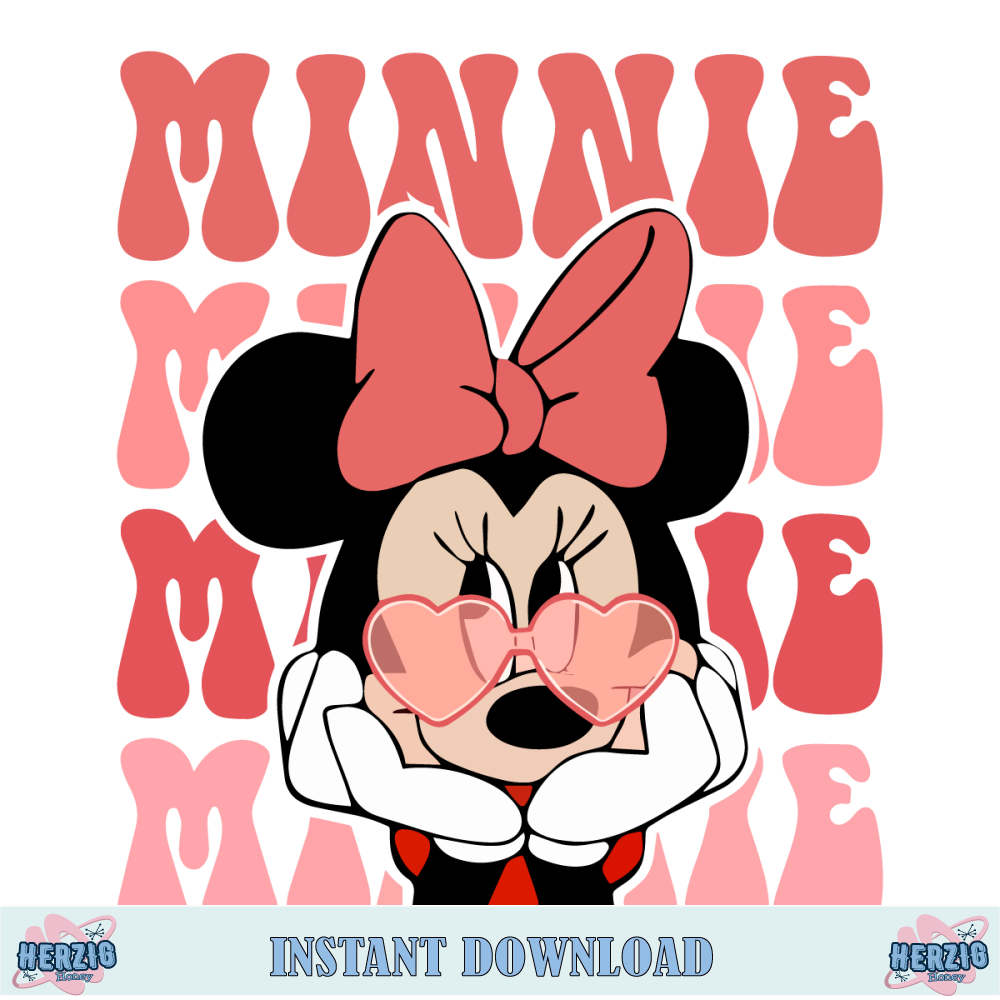 Retro Minnie Mouse SVG Cute Minnie SVG Best Design Digital F | Inspire ...
