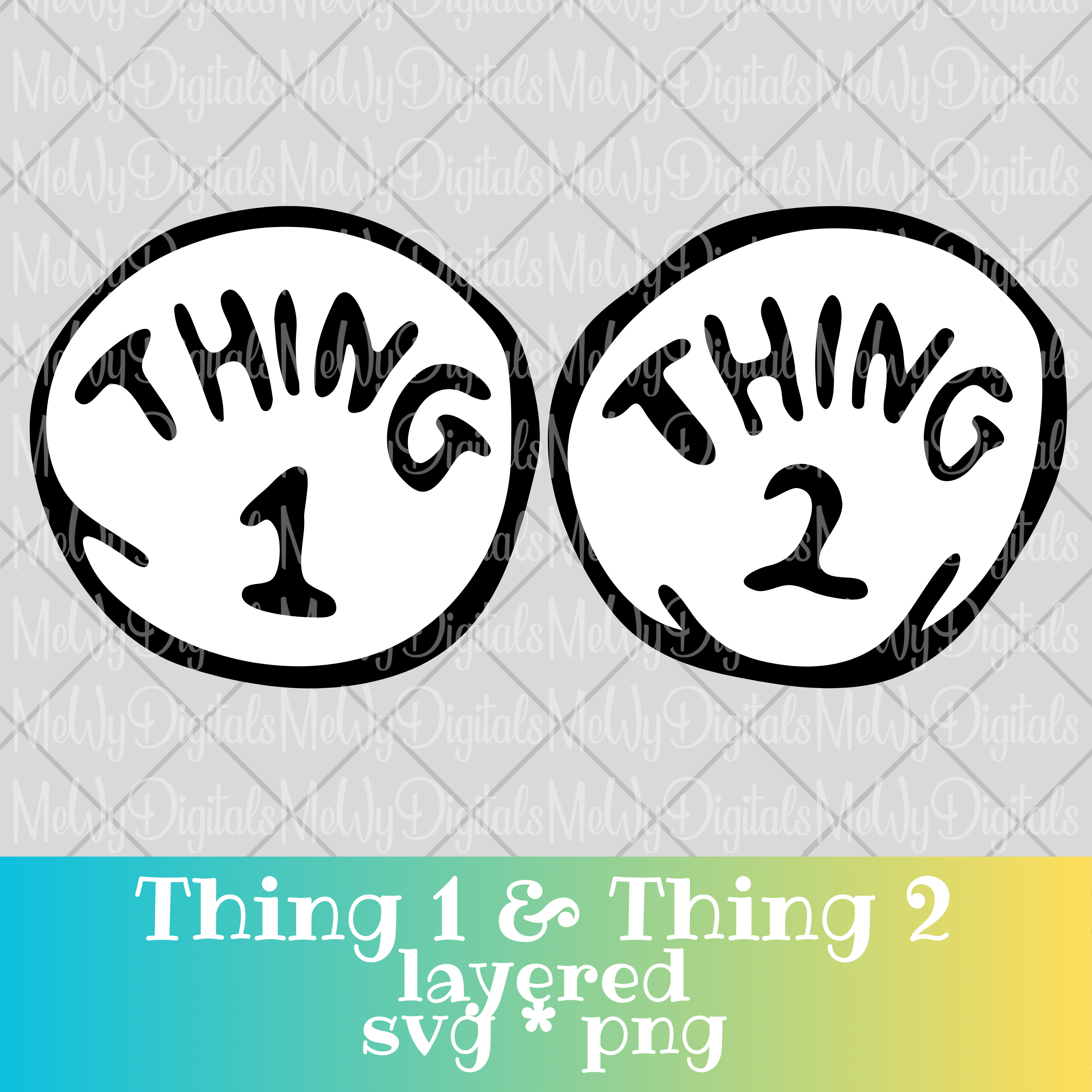 Thing 1 and Thing 2 SVG PNG - Inspire Uplift