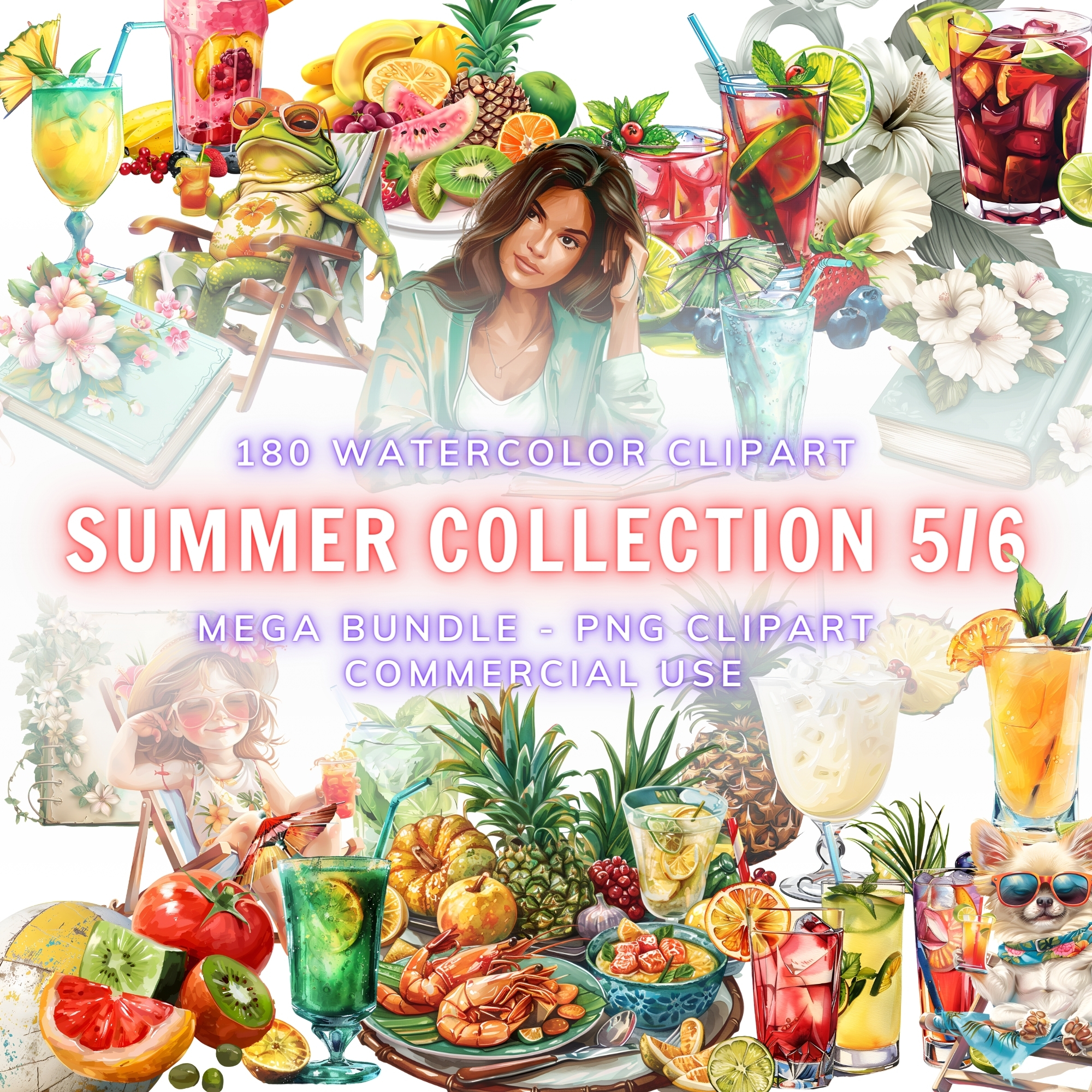 Summer Pack 5-6 Clipart, Summer PNG, Transparent Clipart - Inspire Uplift