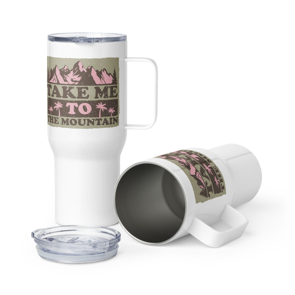 Travel mug with a handle, Mountain Travel Mug, Gift Mug, Bea - Inspire ...