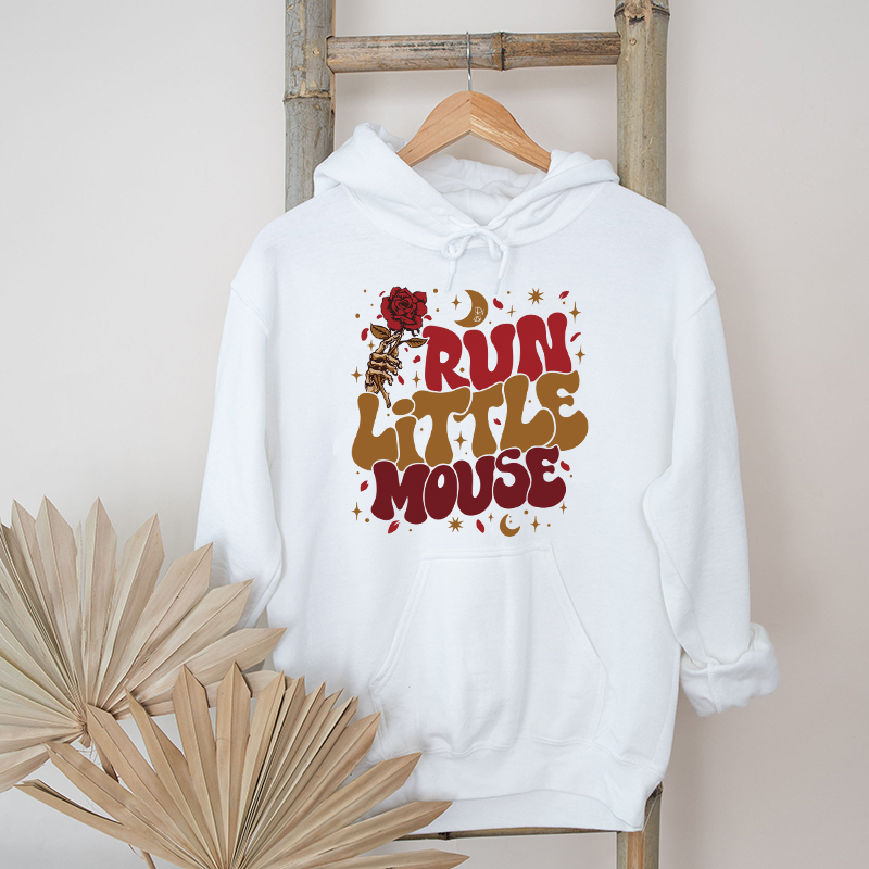 Run Little Mouse Rose Skeleton Hoodie Custom Hoodie | Inspire Uplift