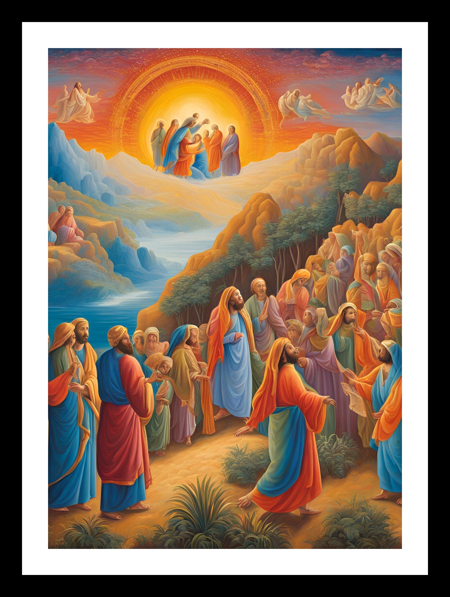 Bible Scene Canvas Art Print (Framed Glass) – 18x24 Inches | | Inspire ...