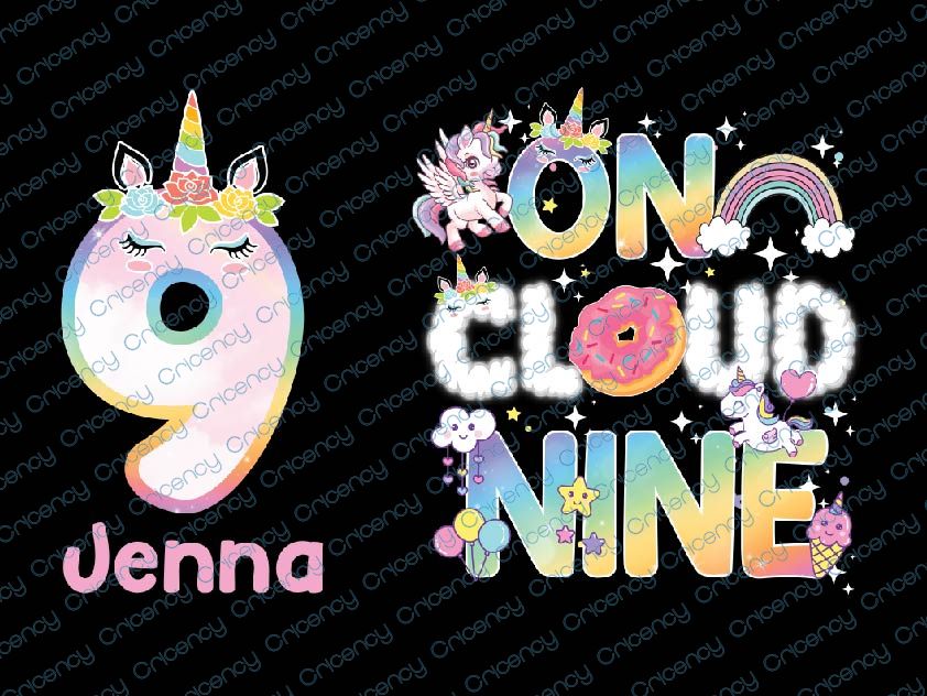 Custom name And Age Birthday Girl Retro On Cloud Nine Flower - Inspire ...
