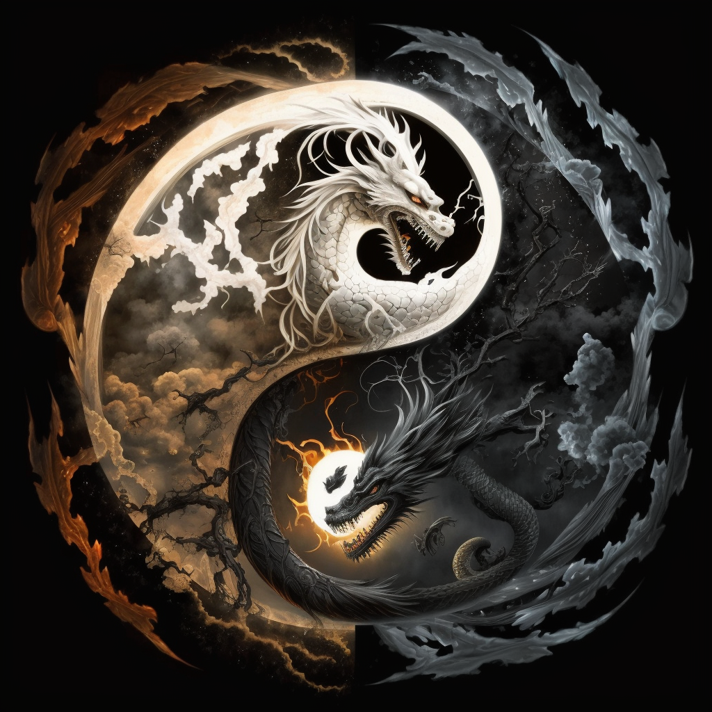 Fantasy "ying yang" dragons | Inspire Uplift