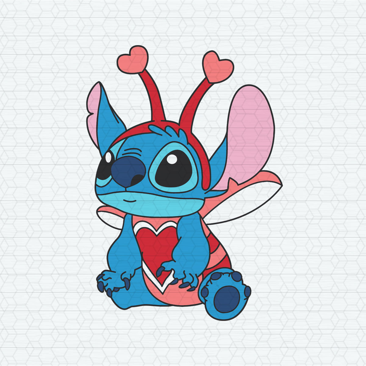 Cute Valentine Disney Stitch Heart SVG - Inspire Uplift