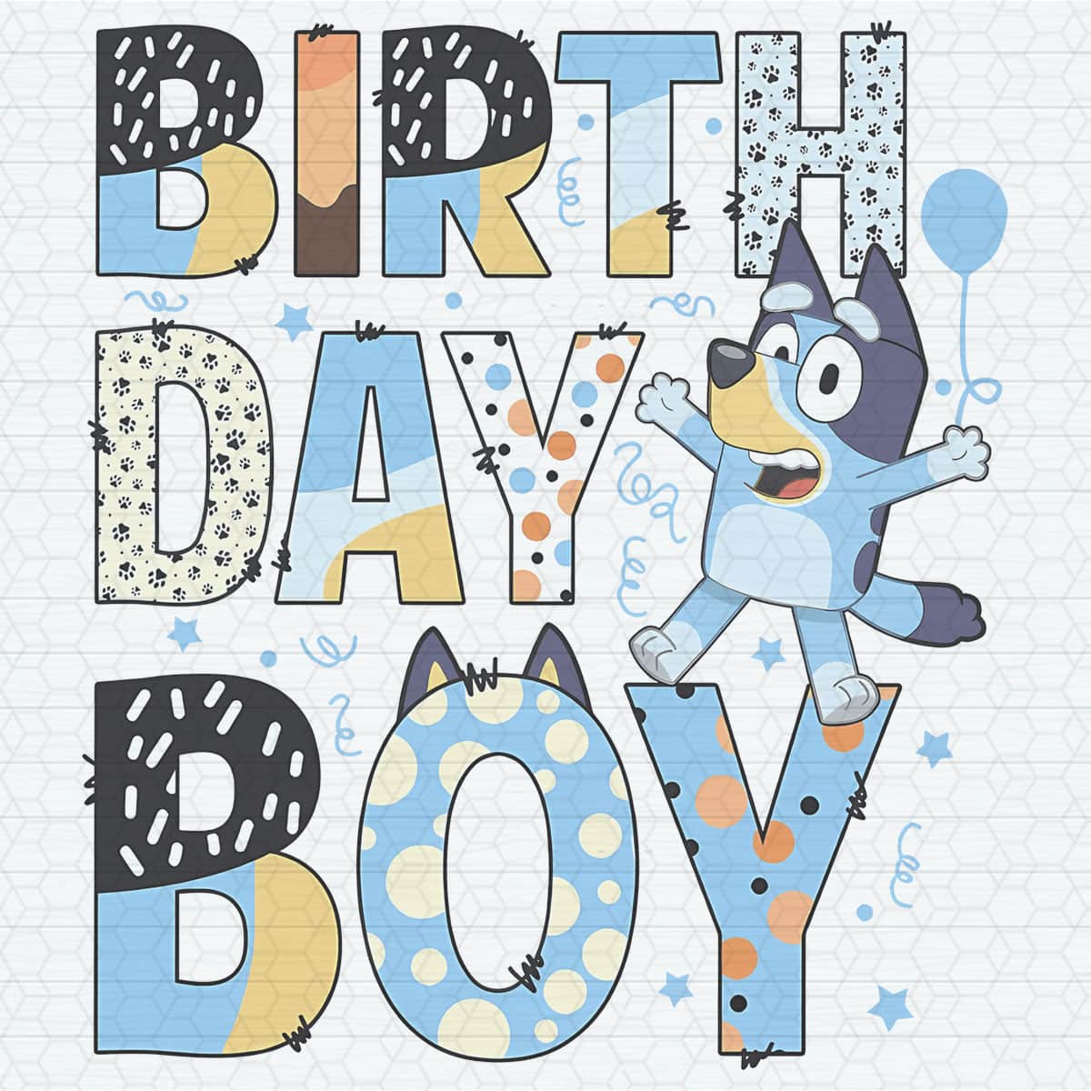Cute Birthday Boy Bluey Party PNG | Inspire Uplift