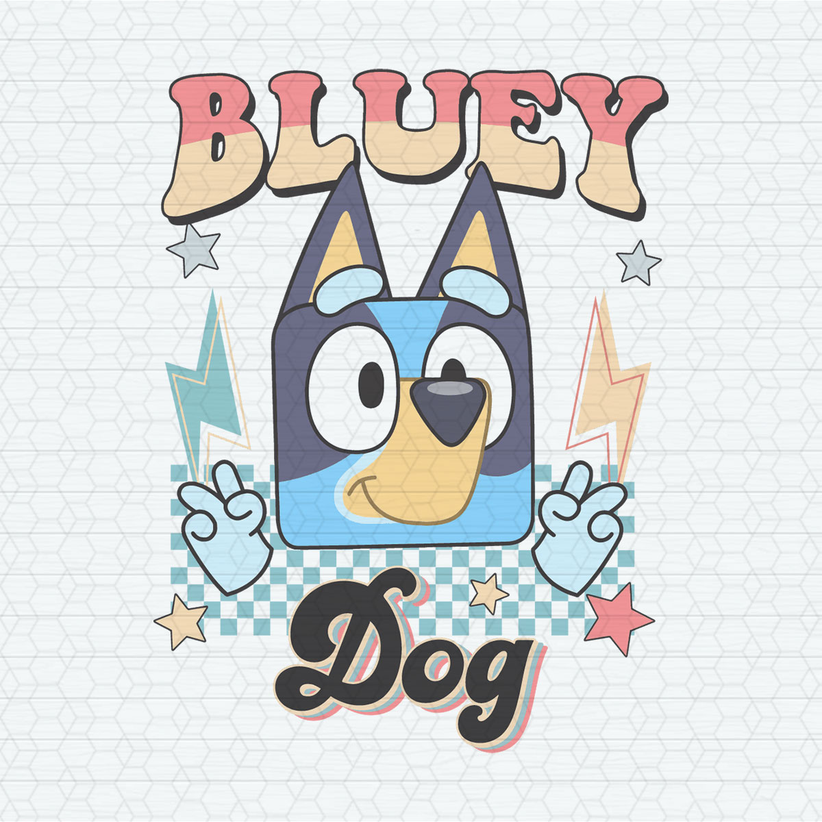 Retro Bluey Dog Funny Cartoon Character SVG | Inspire Uplift