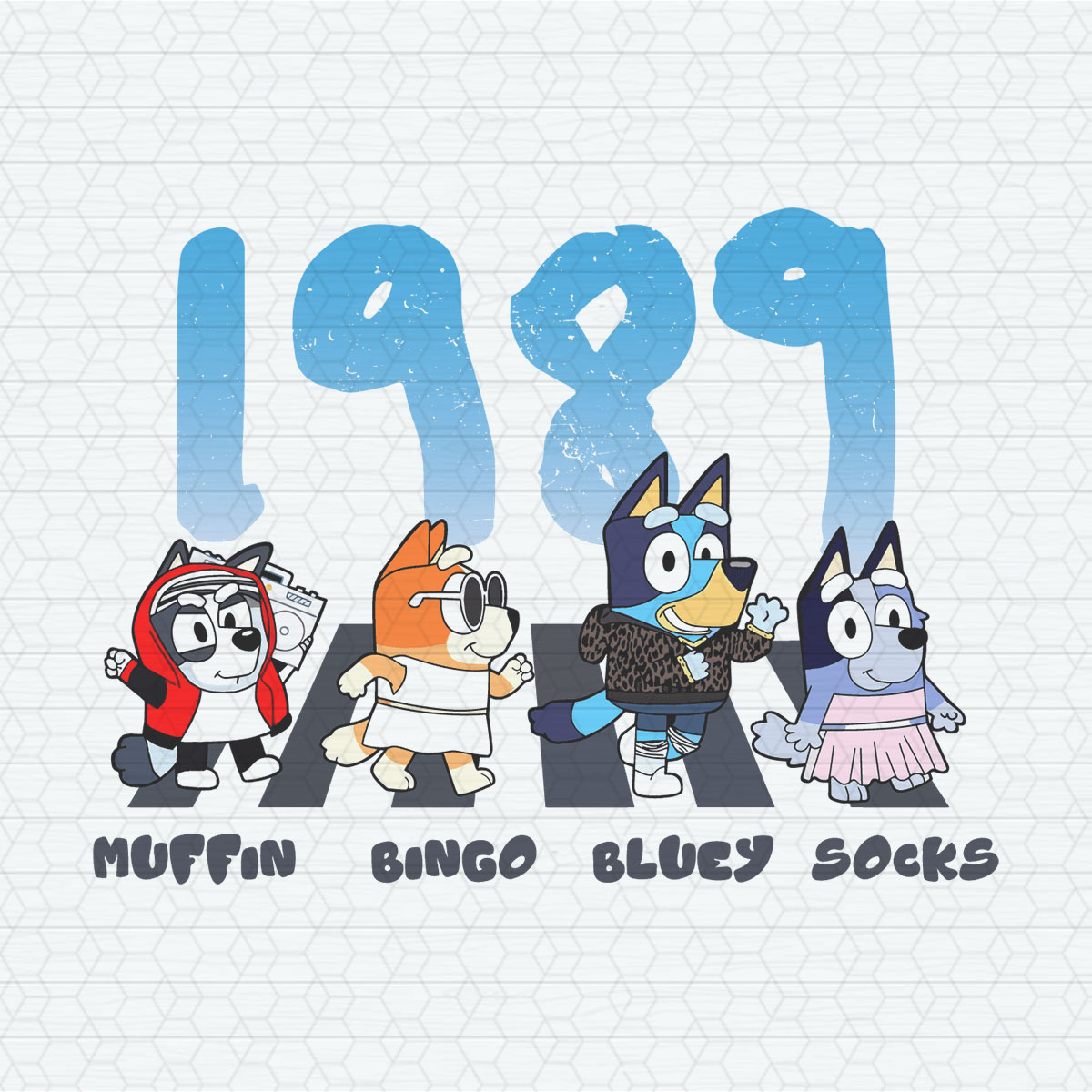 Funny Bluey Characters 1989 PNG - Inspire Uplift