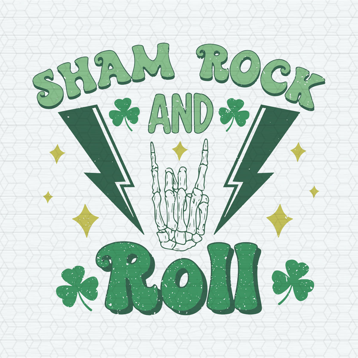 St Patrick's Day Sham Rock And Roll Skeleton SVG | Inspire Uplift