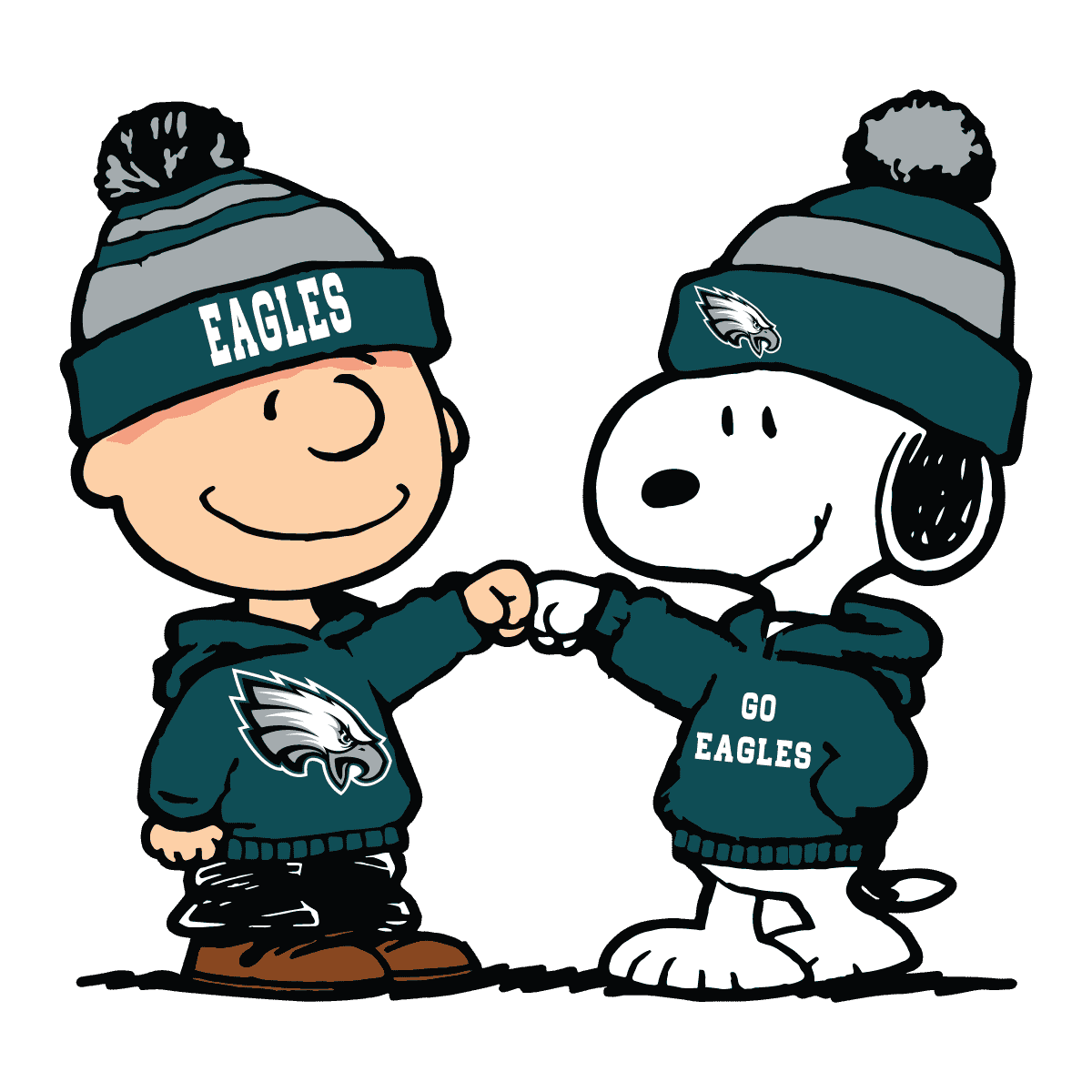 Charlie Brown And Snoopy Go Eagles SVG | Inspire Uplift