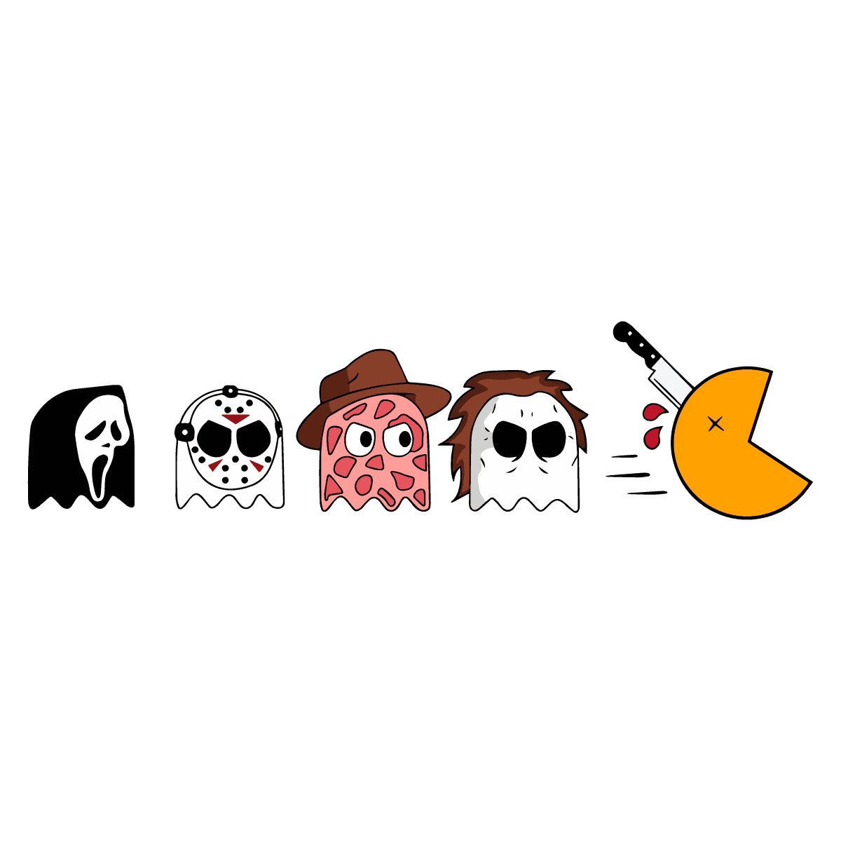 Funny Halloween Killers Pac Man Game SVG Digital File | Inspire Uplift