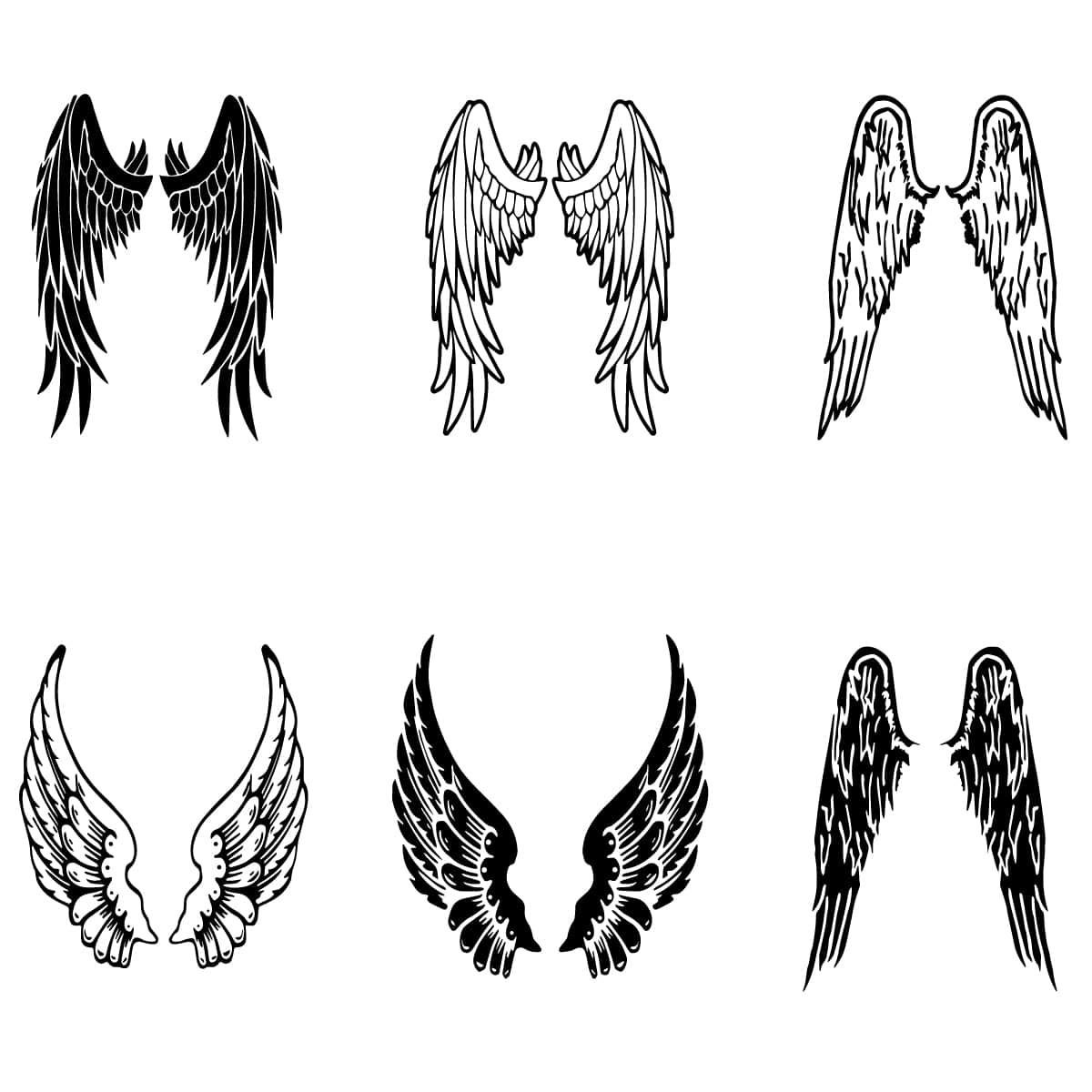 Angel Wings Angel Wings SVG Wings Digital Cut Files Dxf Eps | Inspire ...