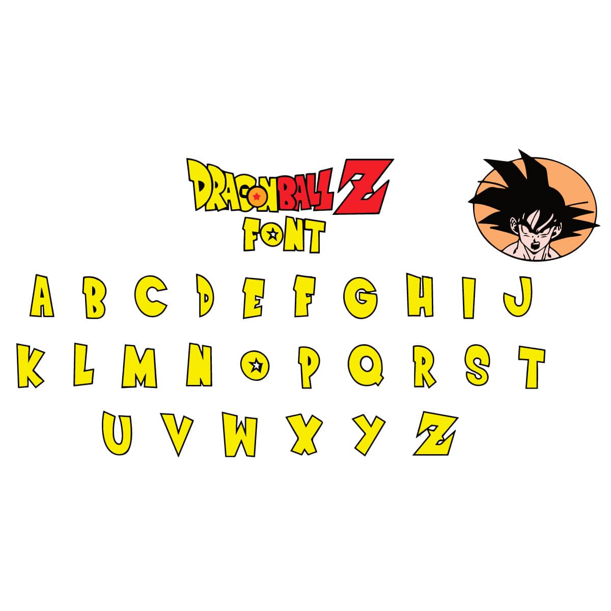 Goku Font SVG Anime Font SVG Anime Alphabet SVG Goku SVG Son - Inspire ...