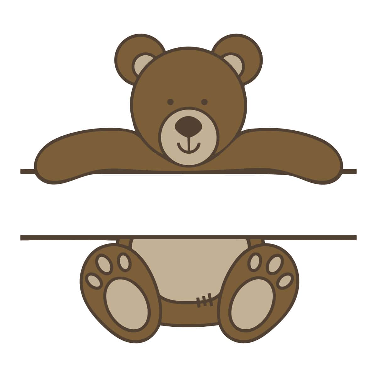 Split Teddy Bear Name SVG PNG Funny SVG Monogram Teddy Bear - Inspire ...