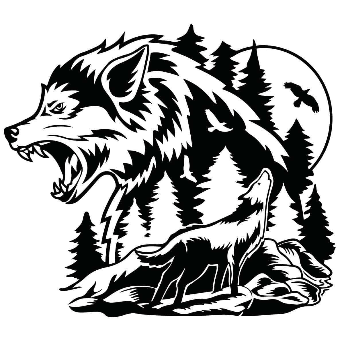 Mountain Wolf SVG Silhouette Animal SVG Wolf Pack SVG Wild A | Inspire ...