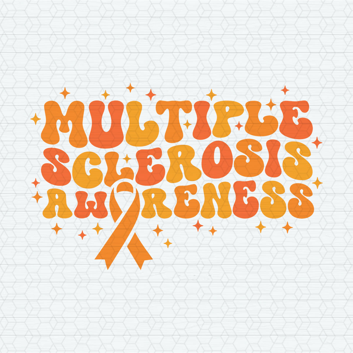 Multiple Sclerosis Awareness Orange Ribbon SVG | Inspire Uplift
