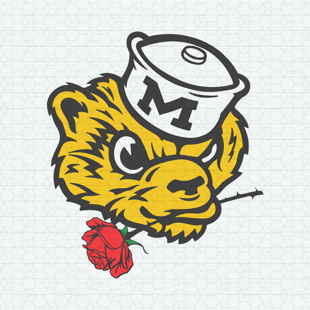 Michigan Wolverines Logo Rose SVG Digital Download | Inspire Uplift