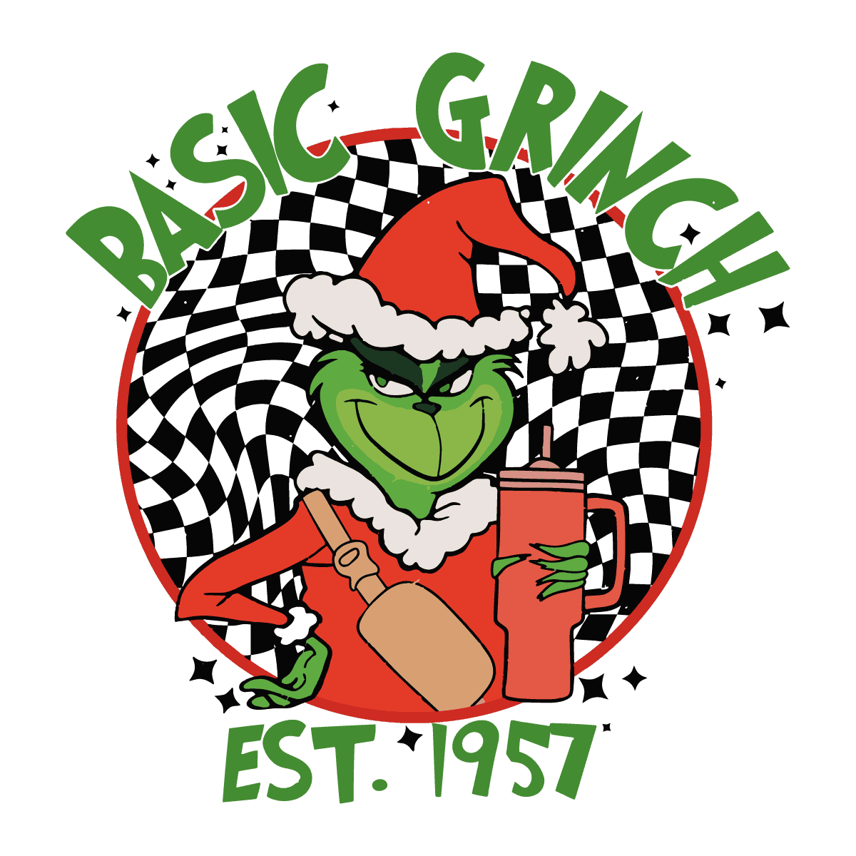 Christmas Movie Characters Retro Basic Grinch SVG Download | Inspire Uplift