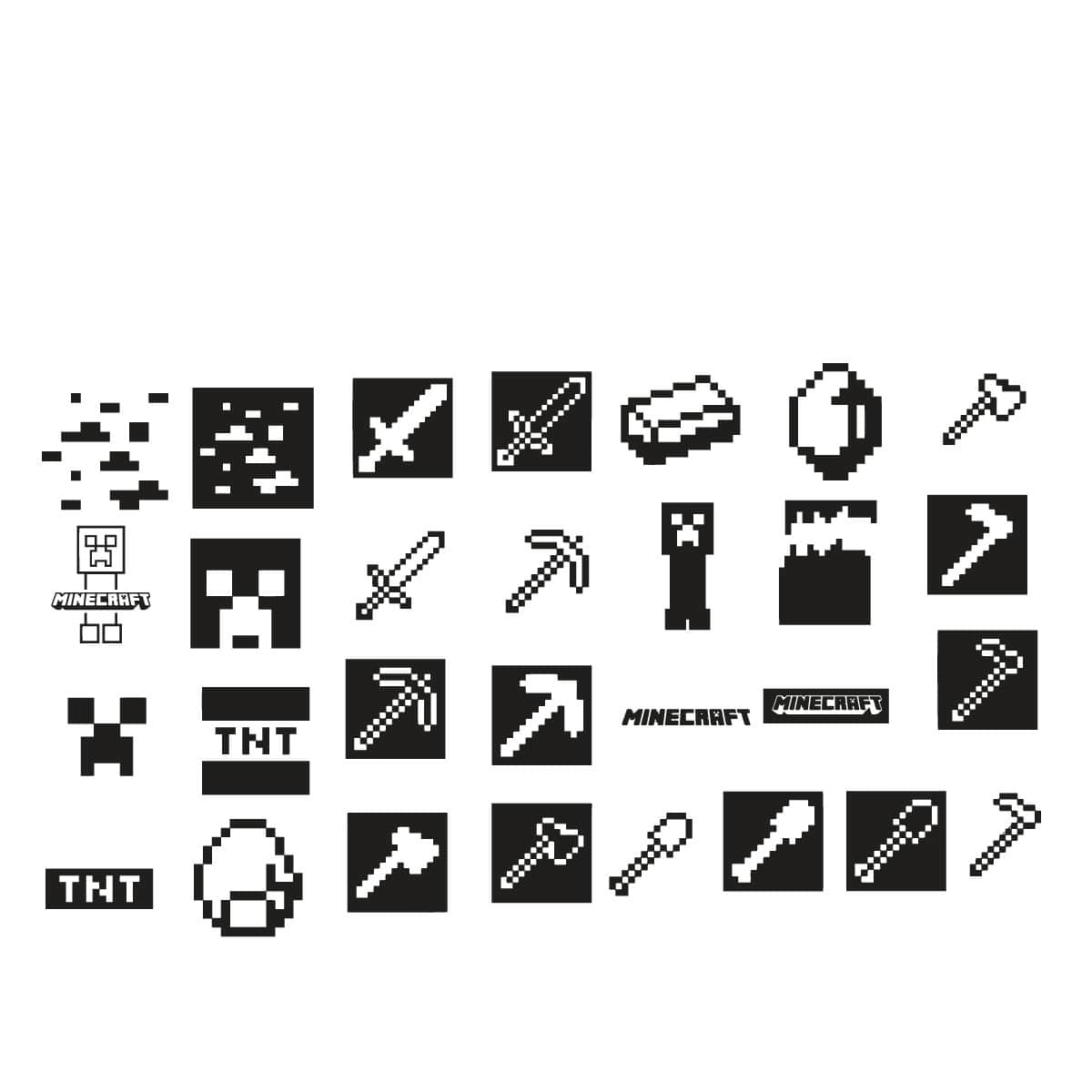 Minecraft Mineral Cube And Tools SVG Cutfile SVG Cricut Silh - Inspire ...