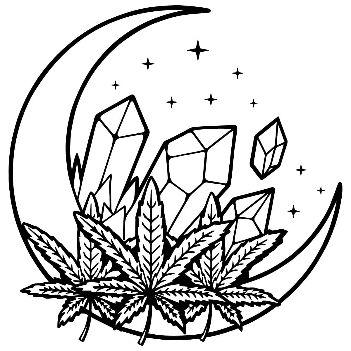 Weed Crystal Moon SVG Cannabis SVG Cannabis SVG Crystals SVG - Inspire ...