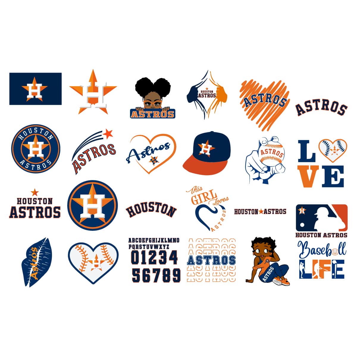 Houston Astros Designs Bundle SVG PNG Mlb SVG Astros SVG | Inspire Uplift