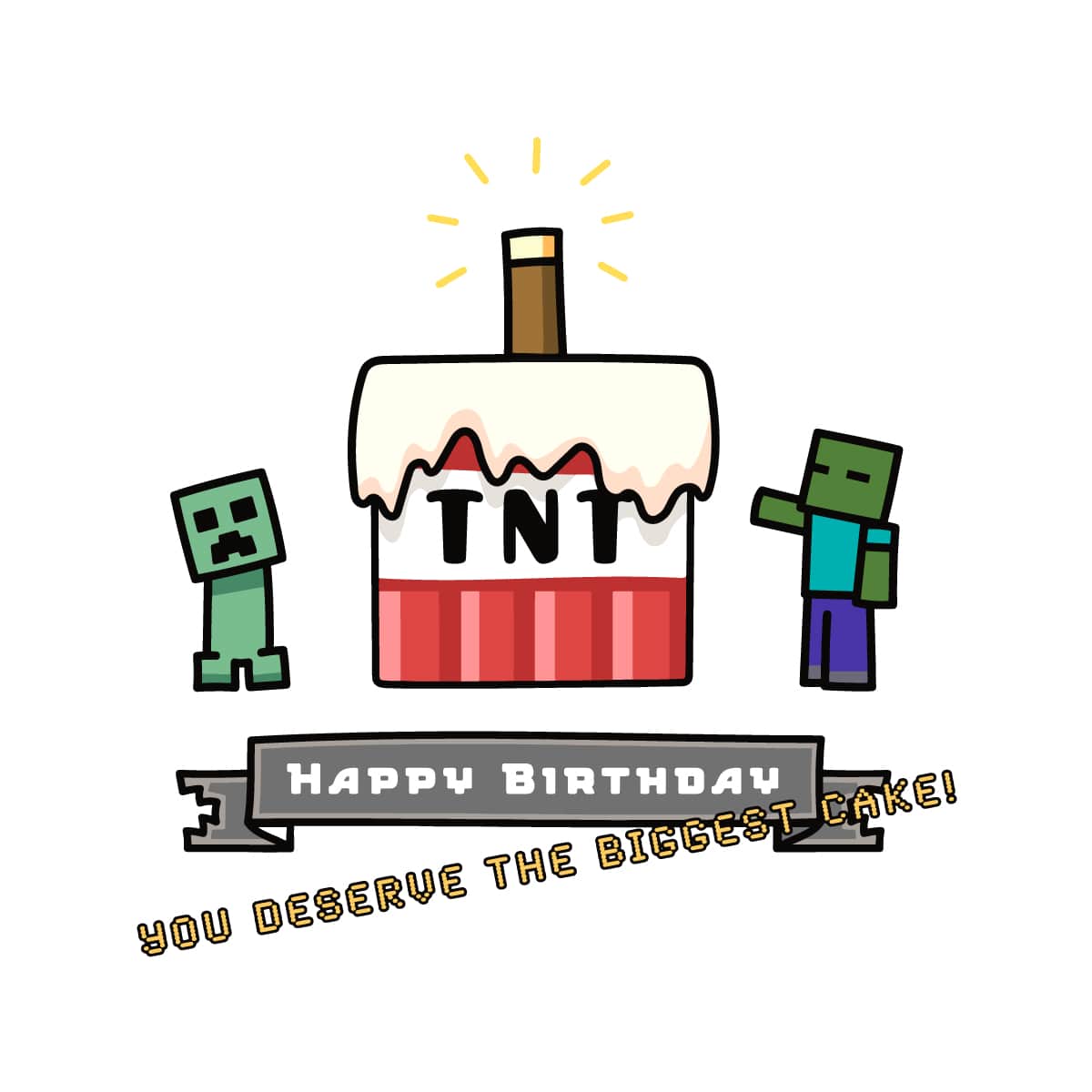 Minecraft Birthday Creeper Zombie Tnt Cake SVG PNG Birthday | Inspire ...