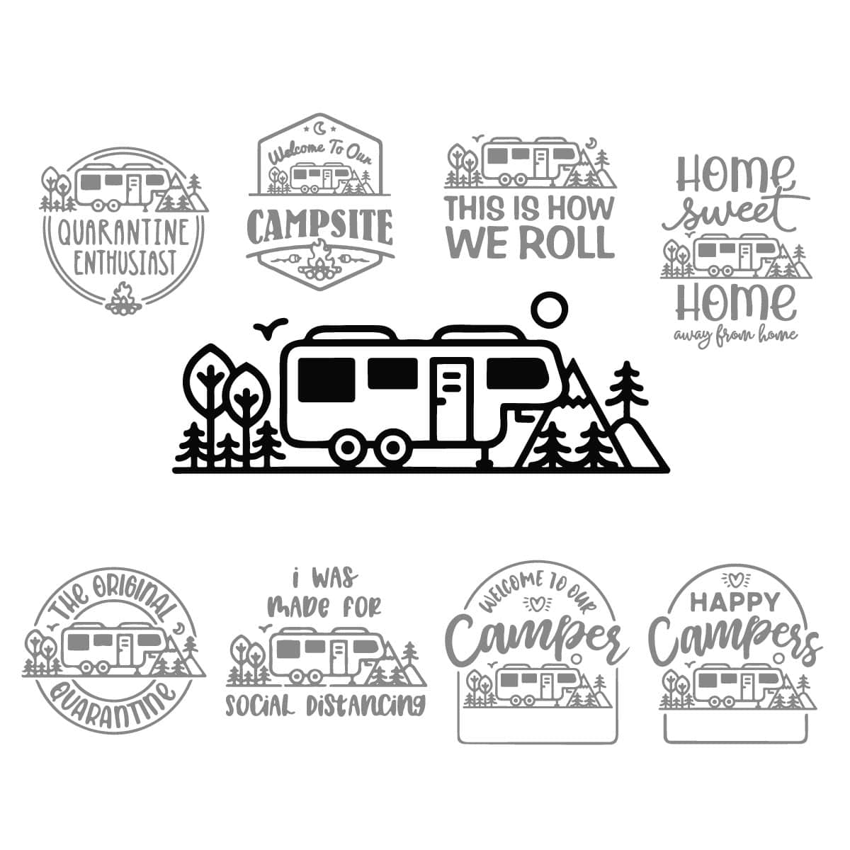 Fifth Wheel Camper SVG Bundle 5th Wheel Cut Files Camping Bu | Inspire ...