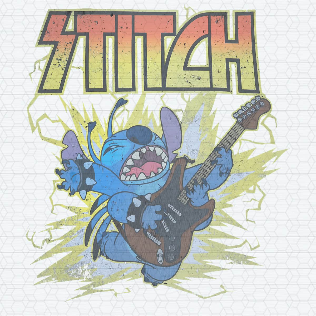 Funny Disney Stitch Rock N Roll PNG | Inspire Uplift