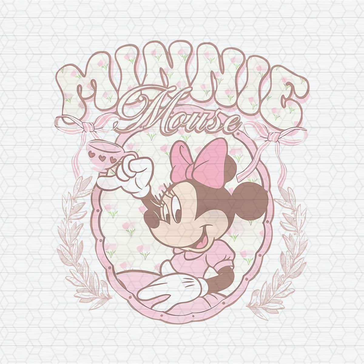 Retro Disney Pink Tea Minnie Mouse PNG | Inspire Uplift